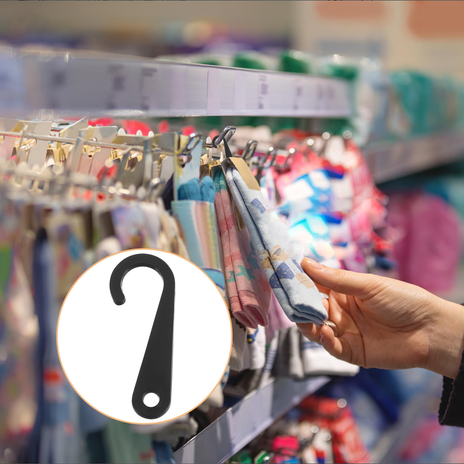 HONITANO 500Pack Small Plastic Hooks Black J-Shaped for Socks Hats and ...