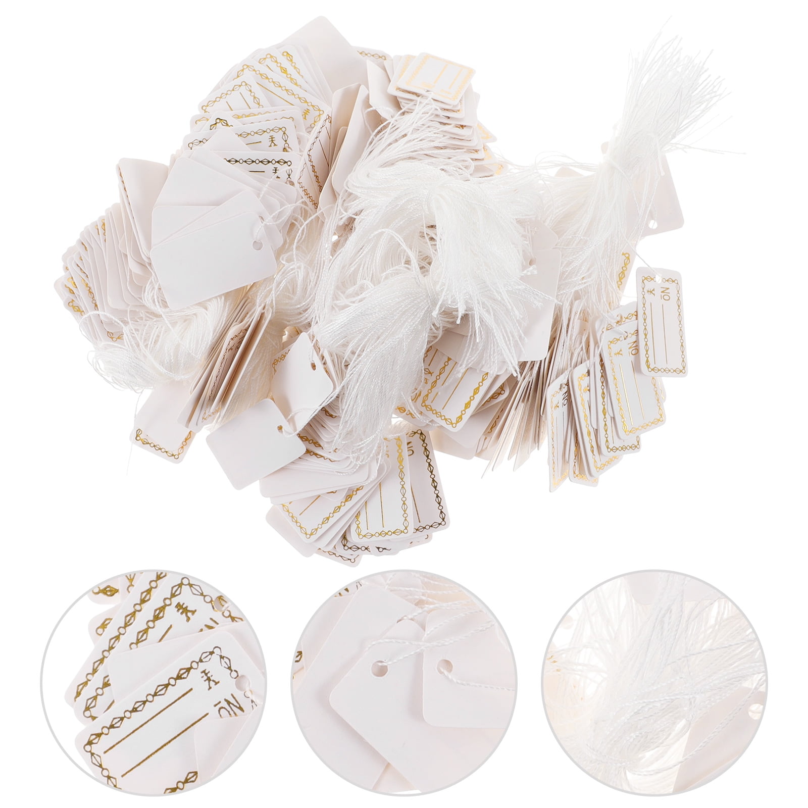 HONITANO 500Pcs Golden Rectangular Writable Jewelry Tags for Pricing ...