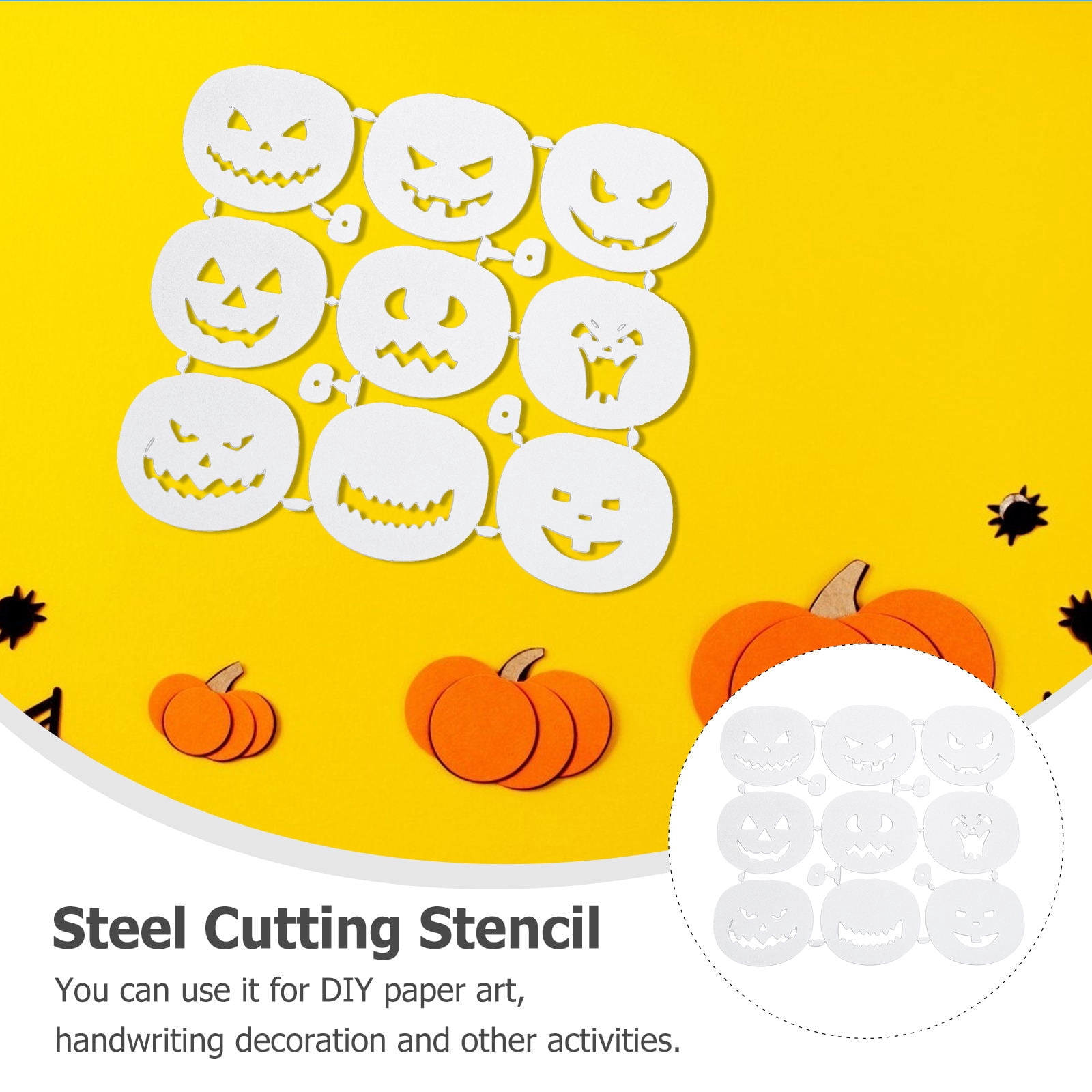 HONITANO 5Pack Embossing Stencil Pumpkin Face Shape Carbon Steel for ...