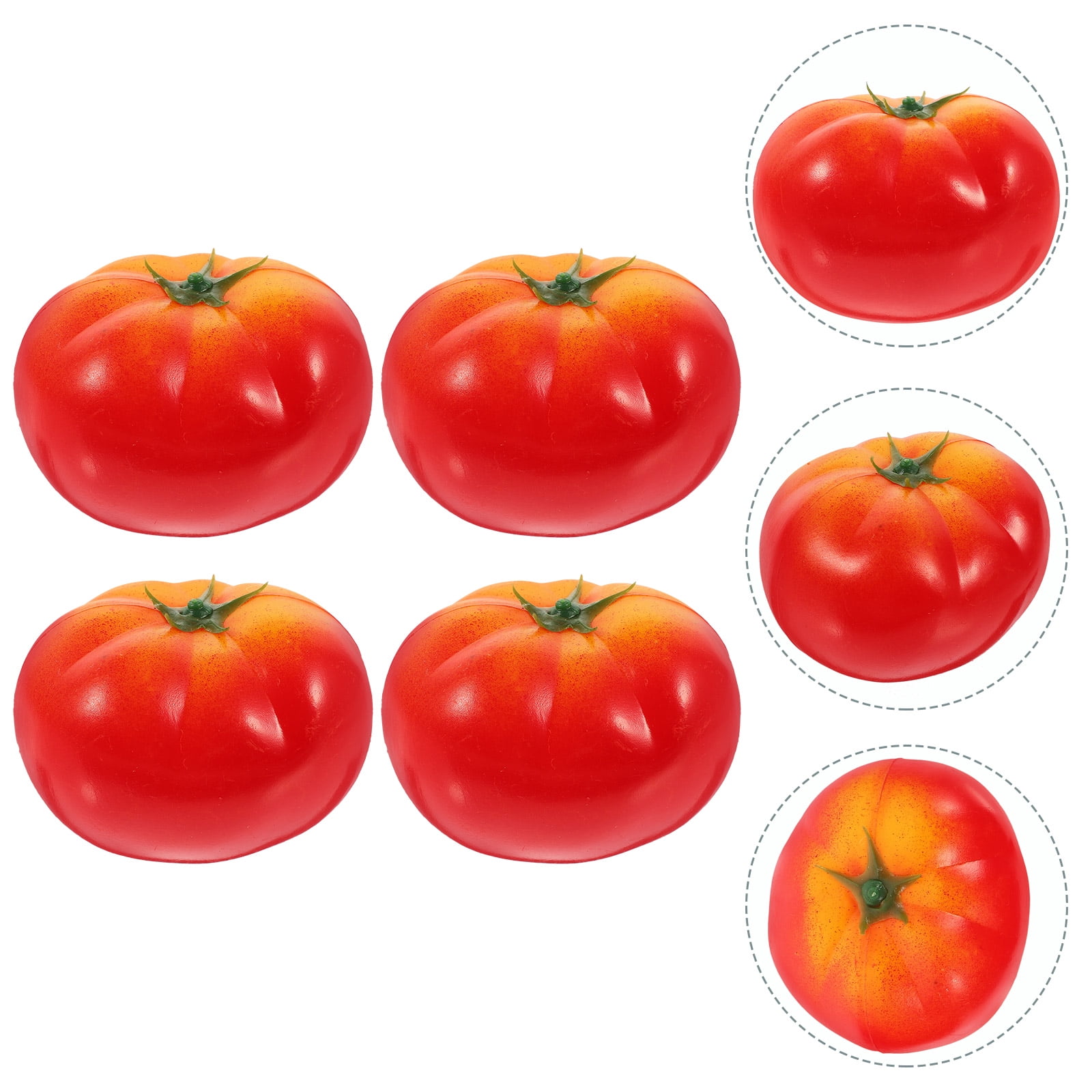 HONITANO 5Pack Lifelike Fake Tomato Simulation Model Round Foam Plastic ...