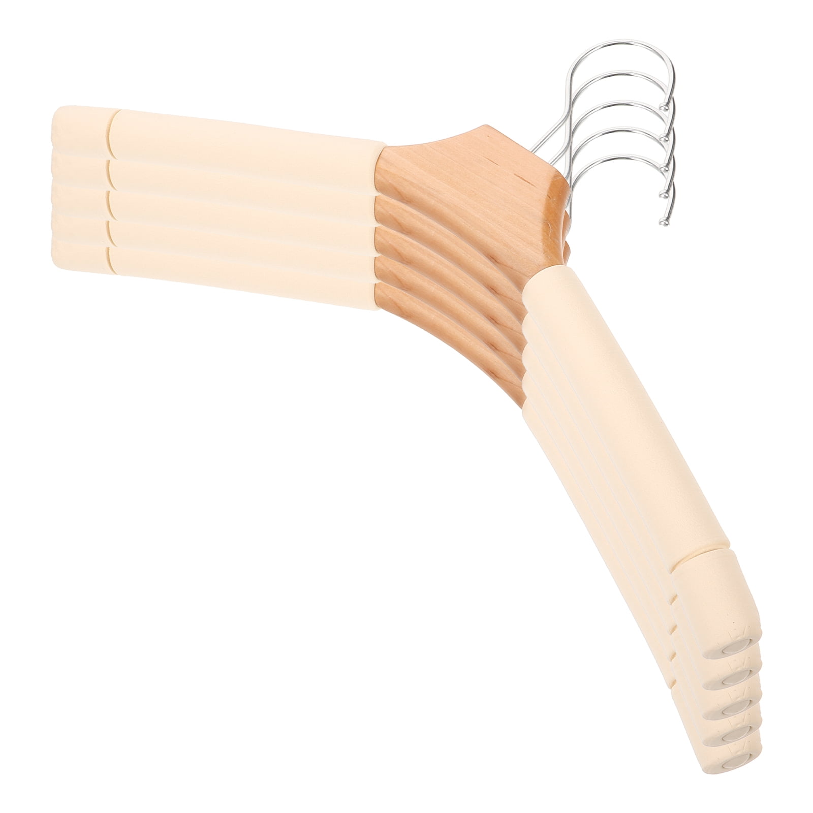HONITANO 5Pcs Nonslip Clothes Hangers for Shirts Wooden Padded Sponge ...