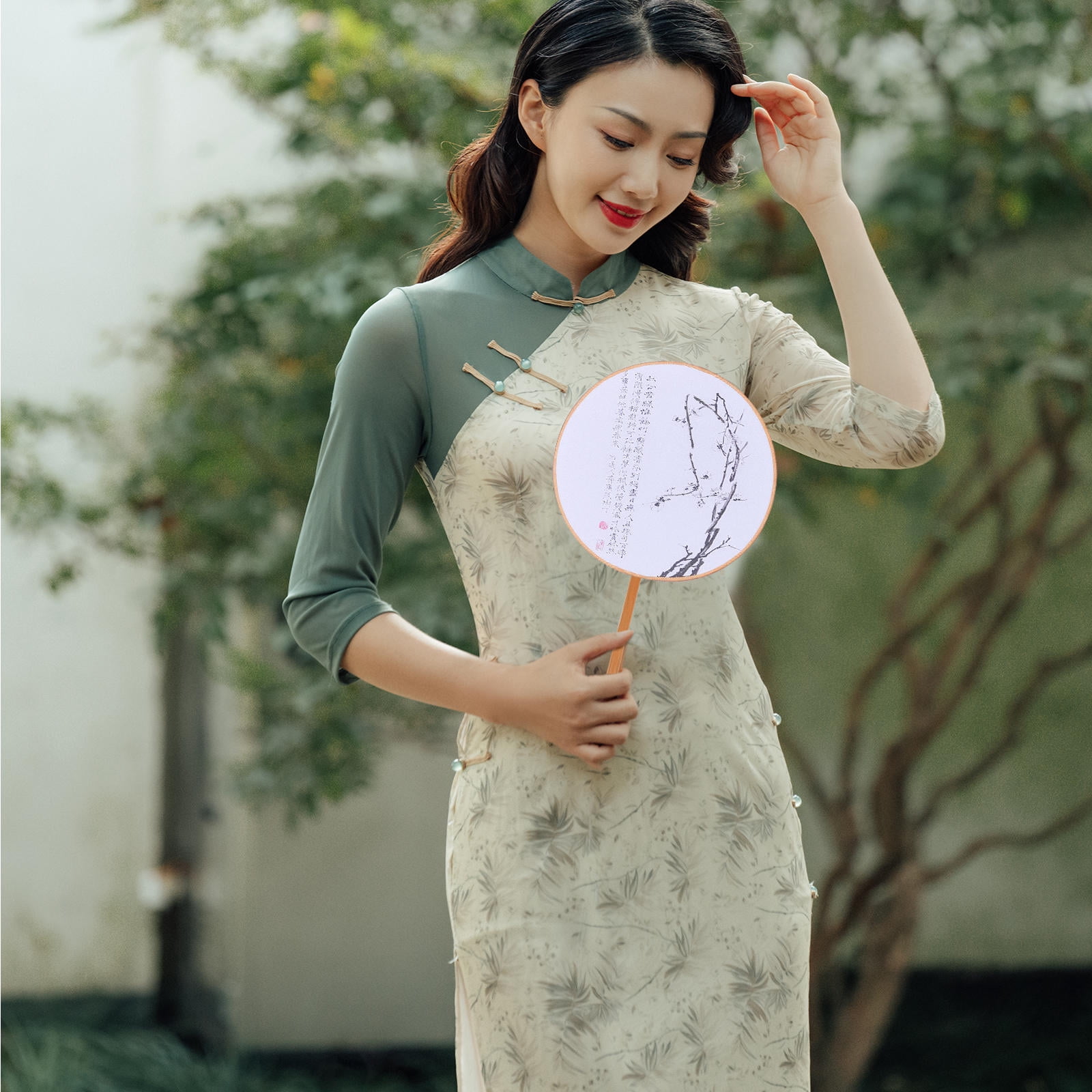 HONITANO 5Pcs Vintage Hand Fan Frame Iron Wood Multi Round Traditional ...