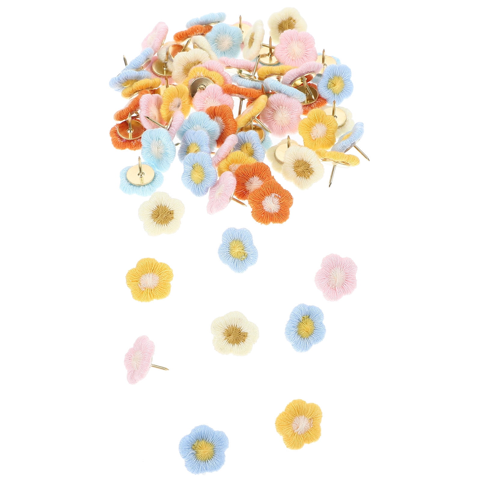 HONITANO 60Pcs Thumb Tacks for Colleagues Assorted Color Yarn Metal ...