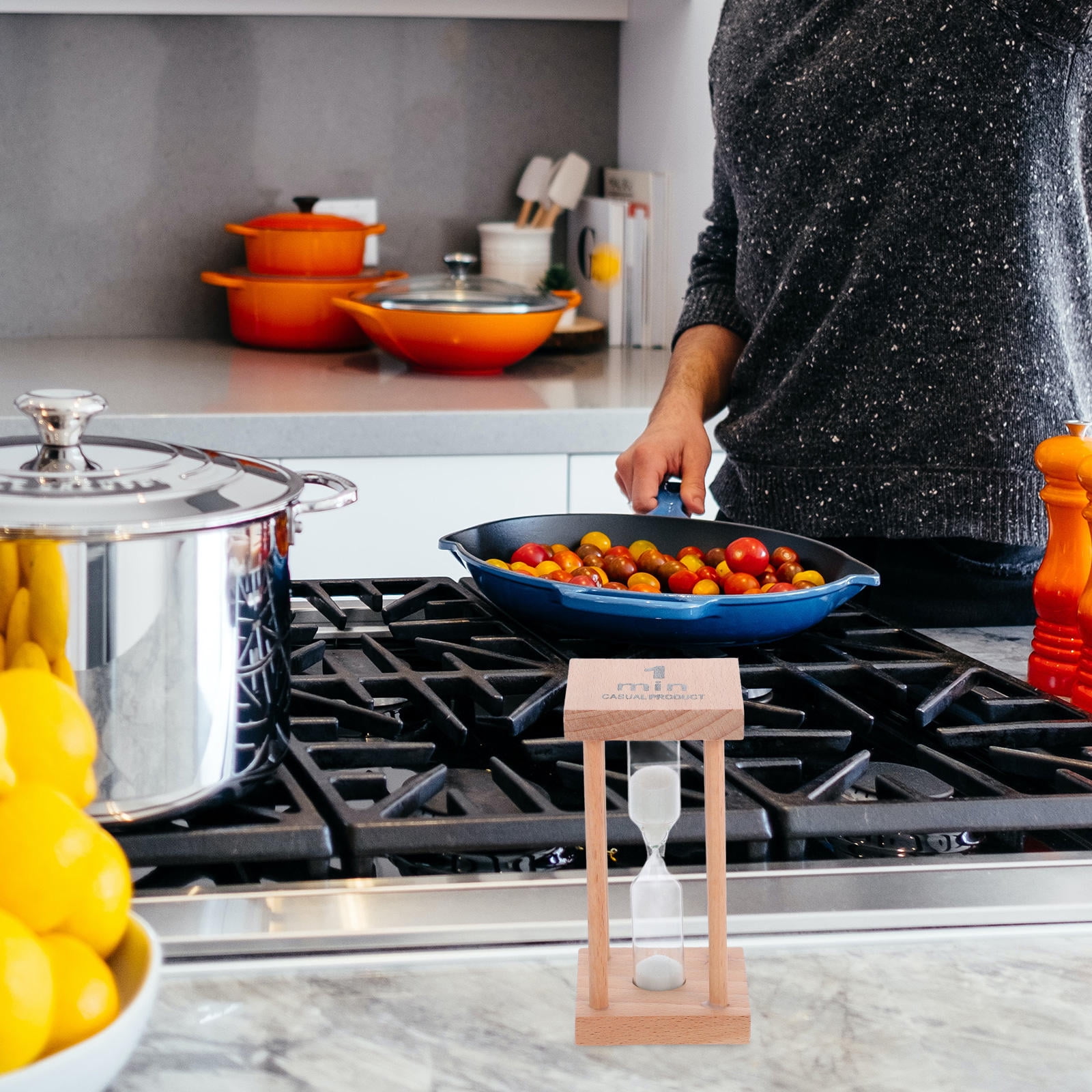 HONITANO 6Pack Modern Sand Timer Counting Tool Wooden Glass Kitchen ...