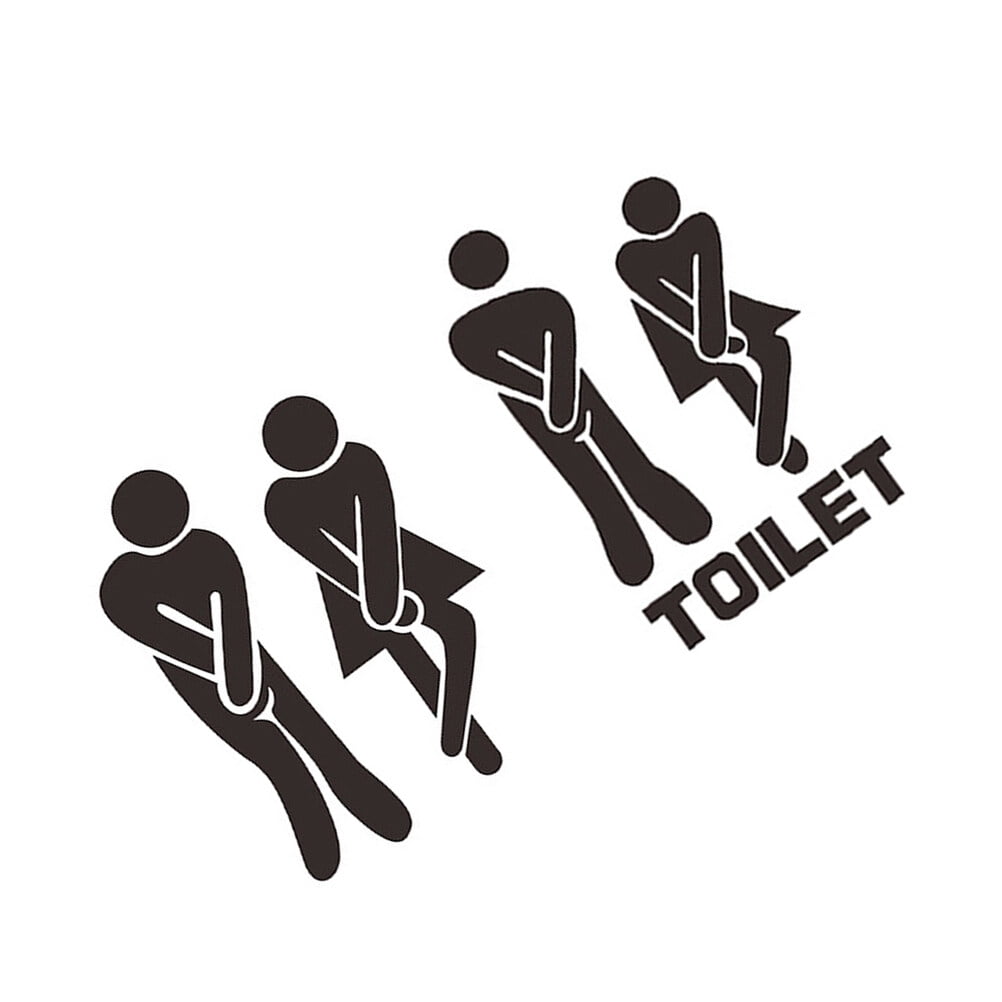 HONITANO 6Pack Rectangular Black PVC Sticker For Toilet Door And Wall ...