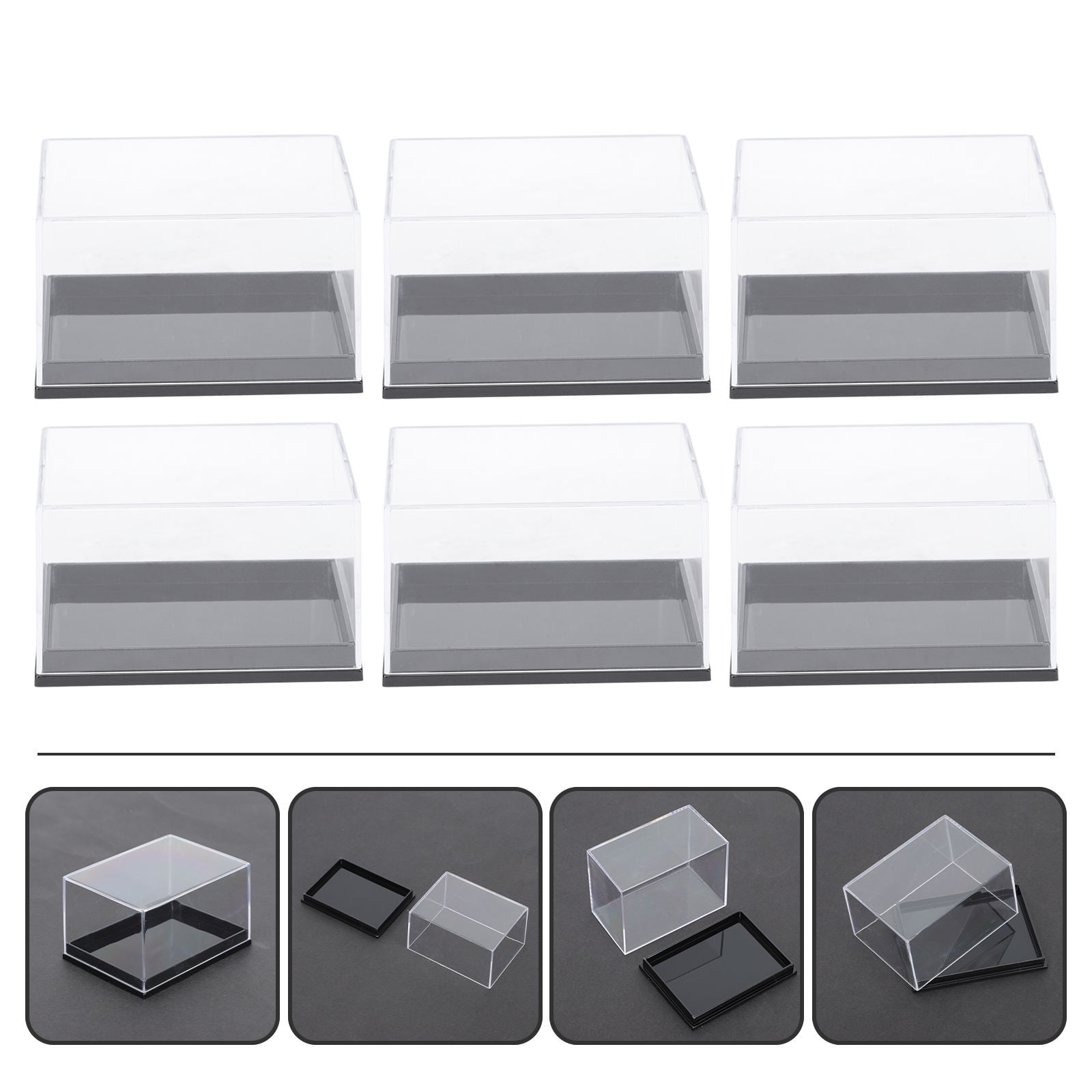 HONITANO 6Pcs Mineral Specimen Display Cases Sealing for Rocks and ...