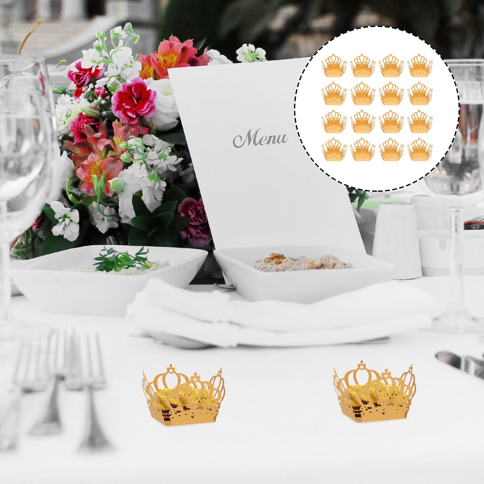 HONITANO Crown Trays 50Pack Golden for Elegant Wedding and Birthday ...