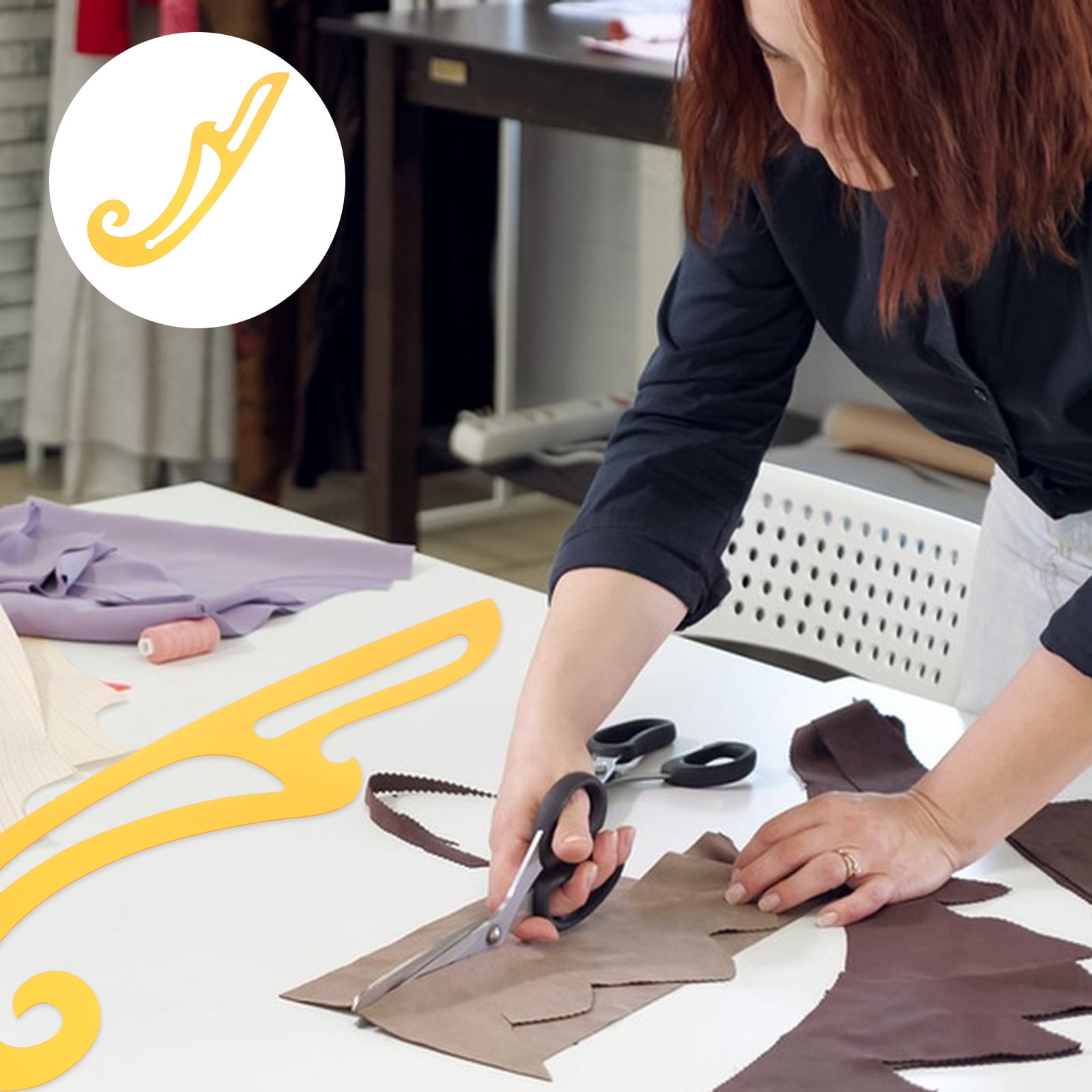 HONITANO Curve Cutting Ruler 1Set Yellow for Sewing Tailors Architects ...