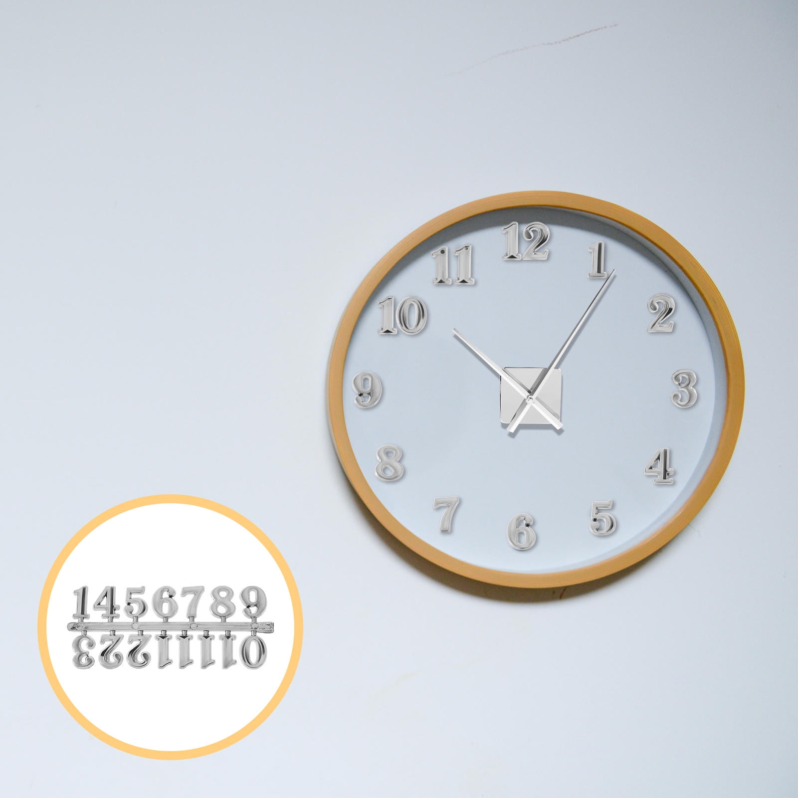 HONITANO Diy Numbers 5 Sets Arabic Clock Numbers Silver Rectangular For ...