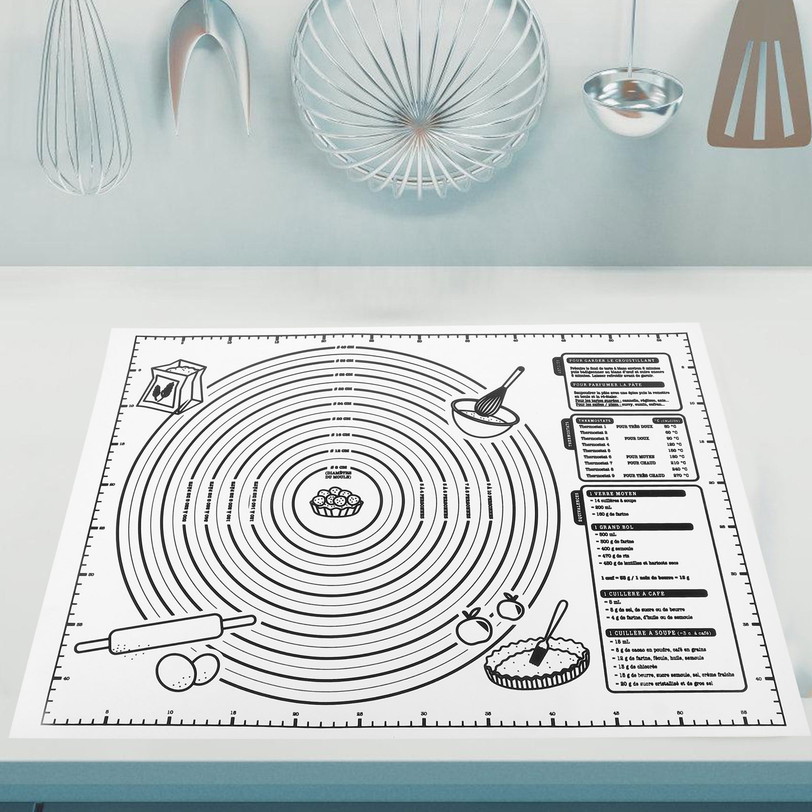 HONITANO Dough Rolling Pad 1Pcs White Silicone Baking Mat for Home ...