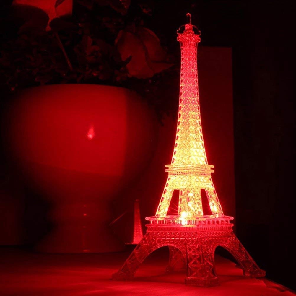 HONITANO Eiffel Tower That Lights Up 2Pcs Silver Plastic For Home Party ...