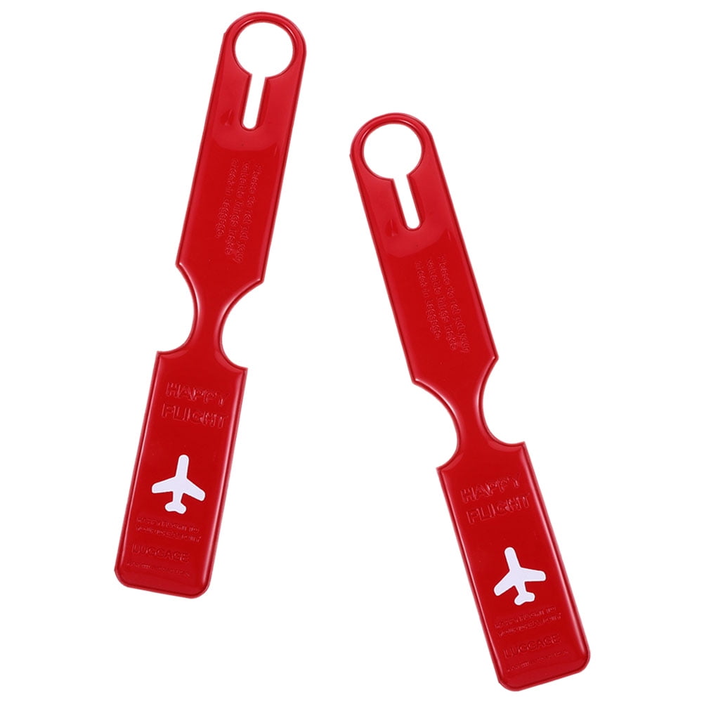 HONITANO Luggage Tags Identifiers 2Set Red PVC Rectangular for Travel ...