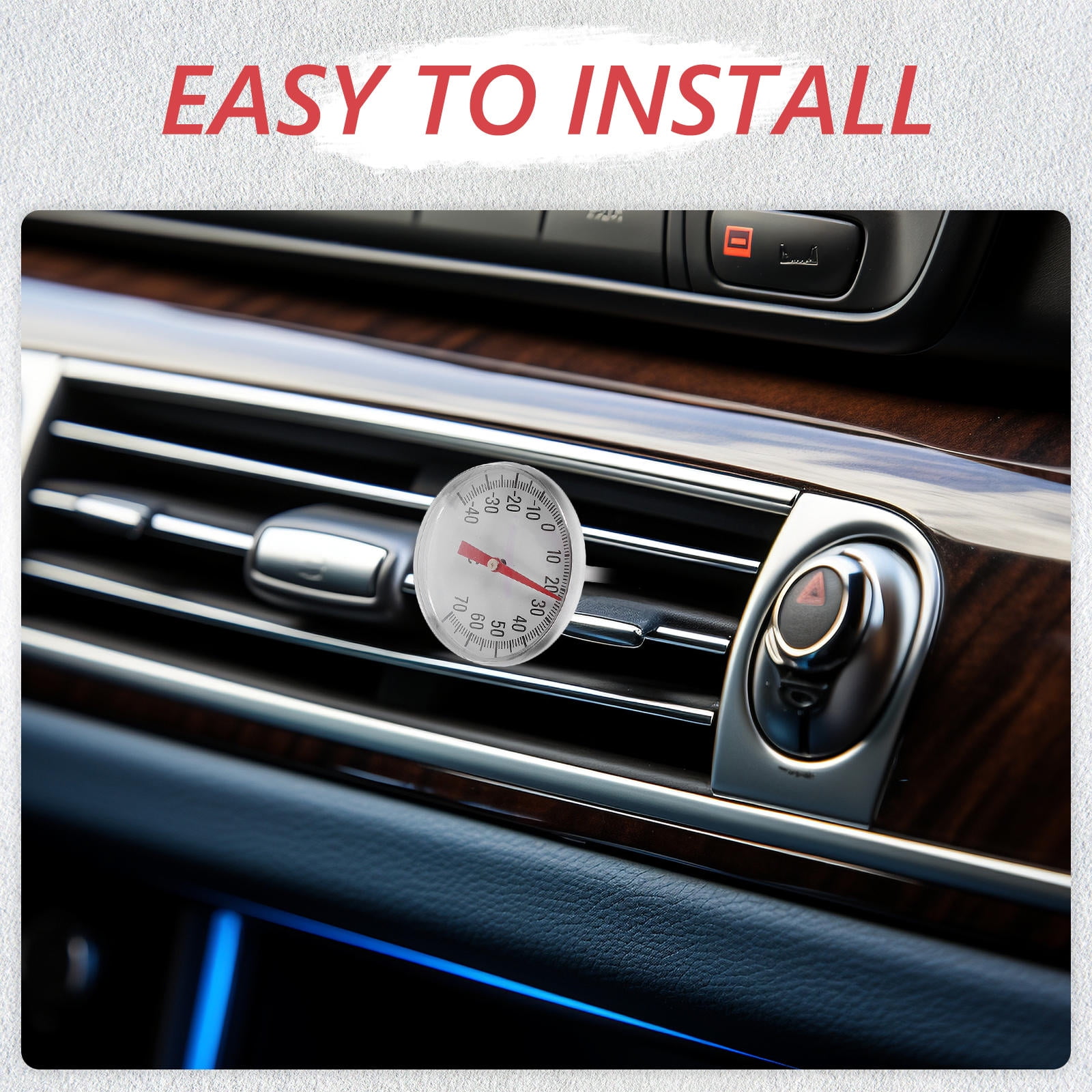 HONITANO Mechanical Thermometer 2Pcs Red Plastic for Car and Home ...