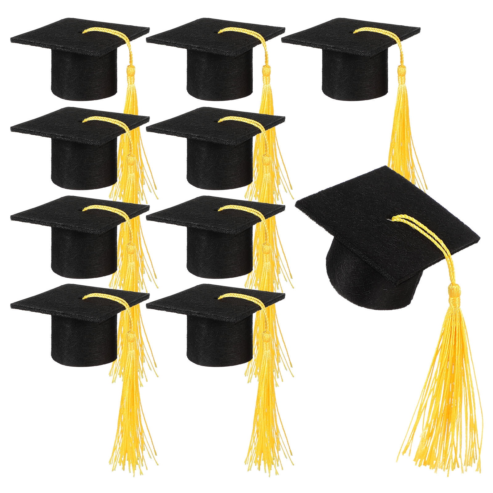 HONITANO Mini Graduation Cap Toppers 10Pcs In Yellow For Graduation ...