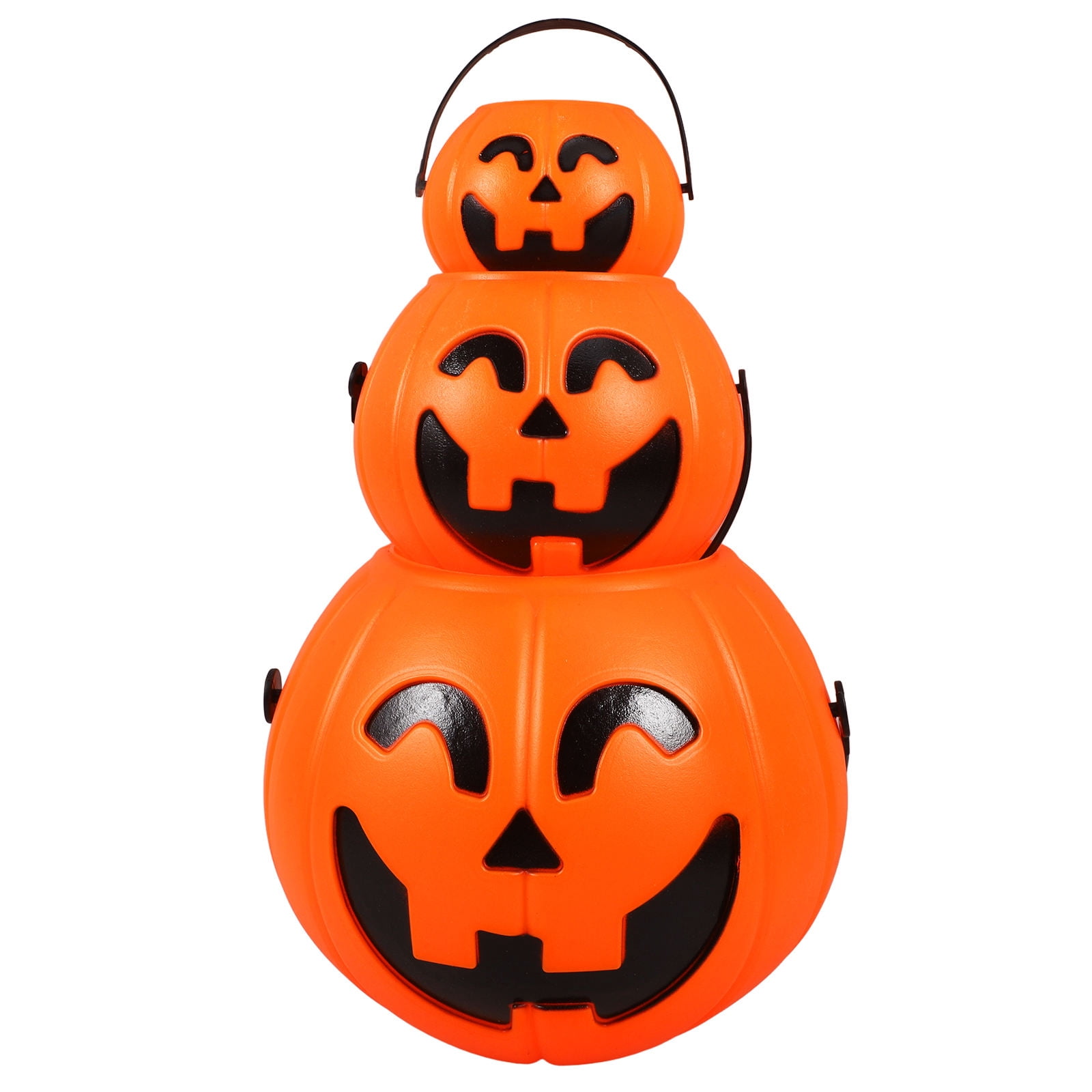 HONITANO Pumpkin Candy Buckets 3Pcs for Families and Kids in Orange 16 ...