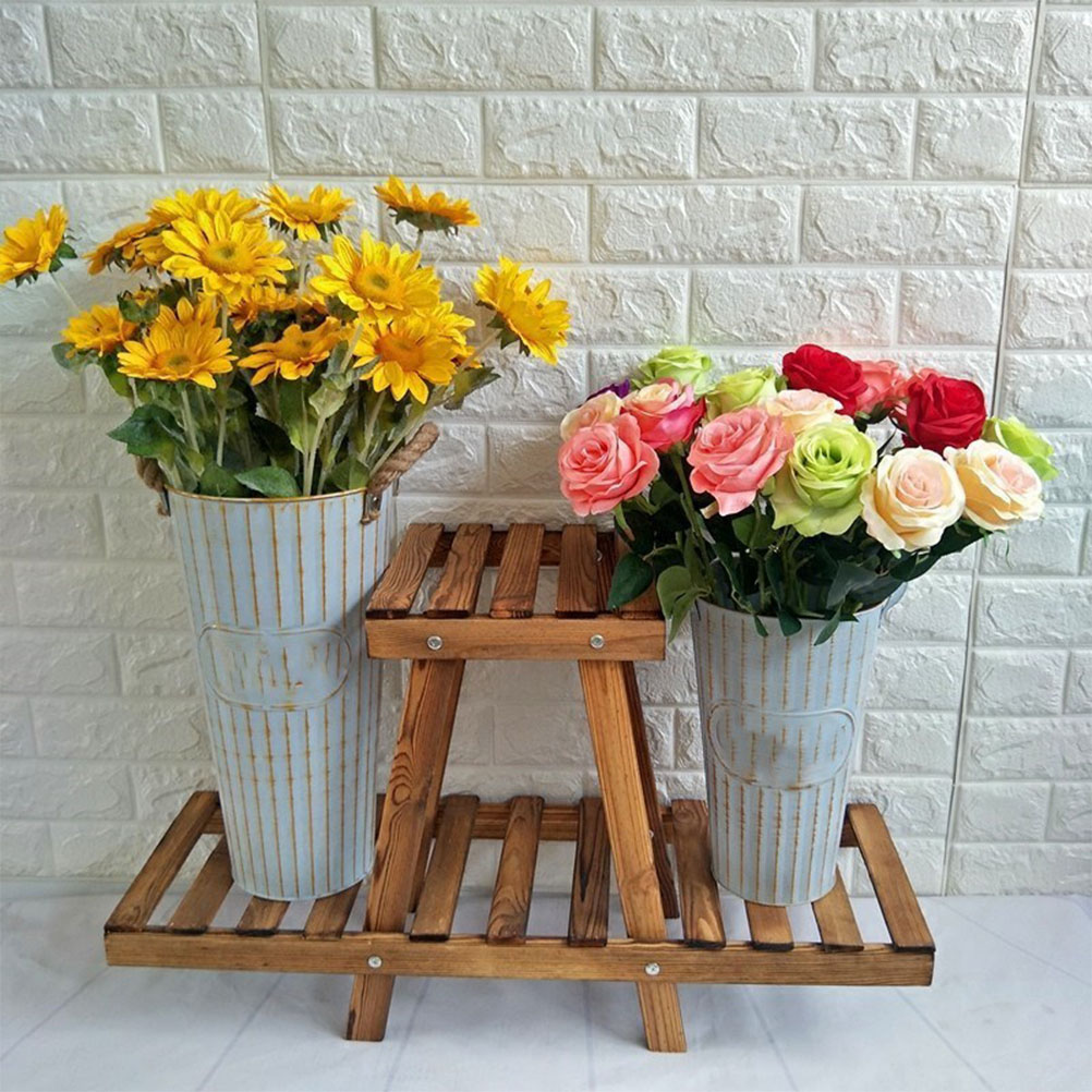 HONITANO Retro Style Cylinder Flower Display Bucket 1Set 15.7X7.9X7.9in ...