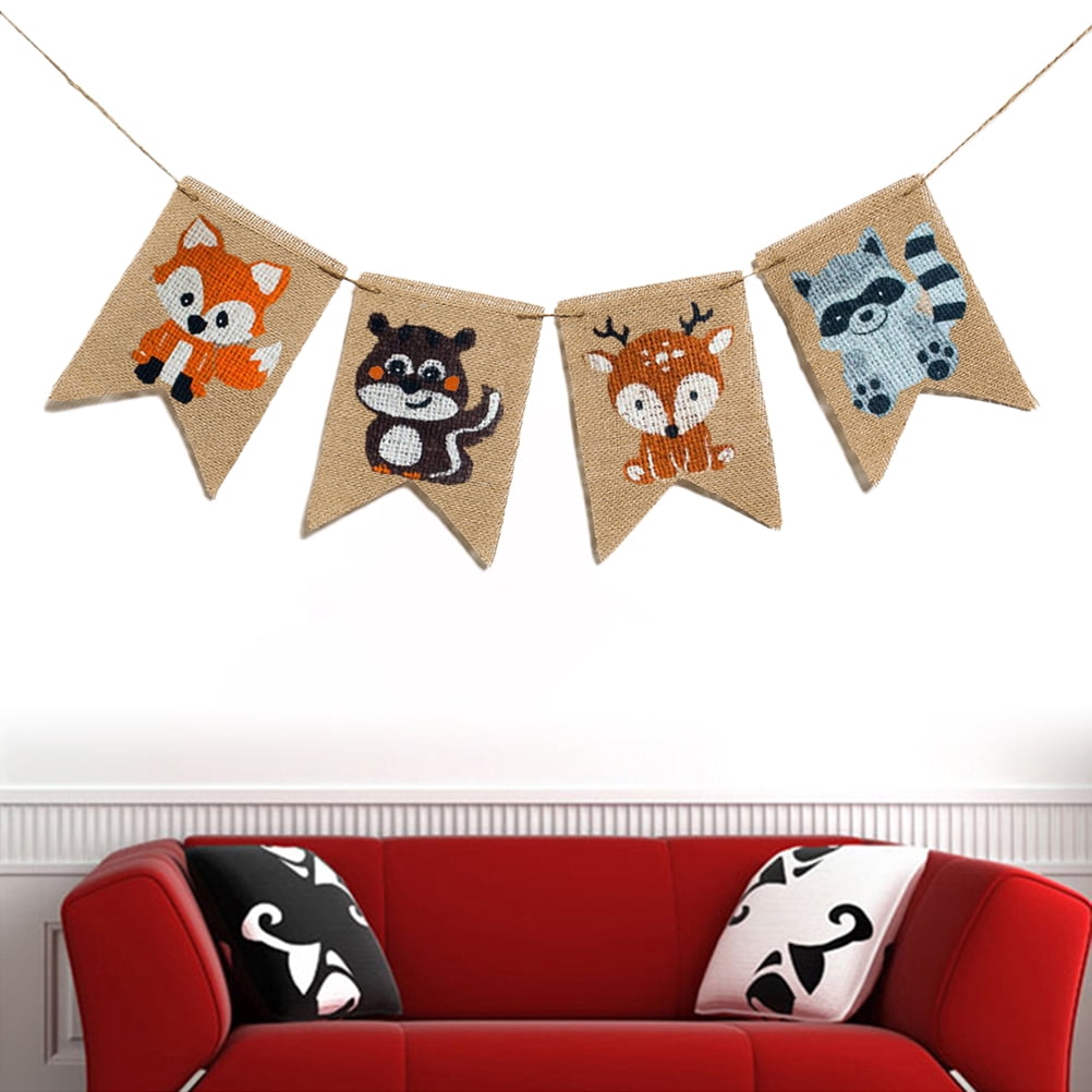 HONITANO Triangle Flag Banner Assorted Color 1Pcs Burlap Bunting for ...