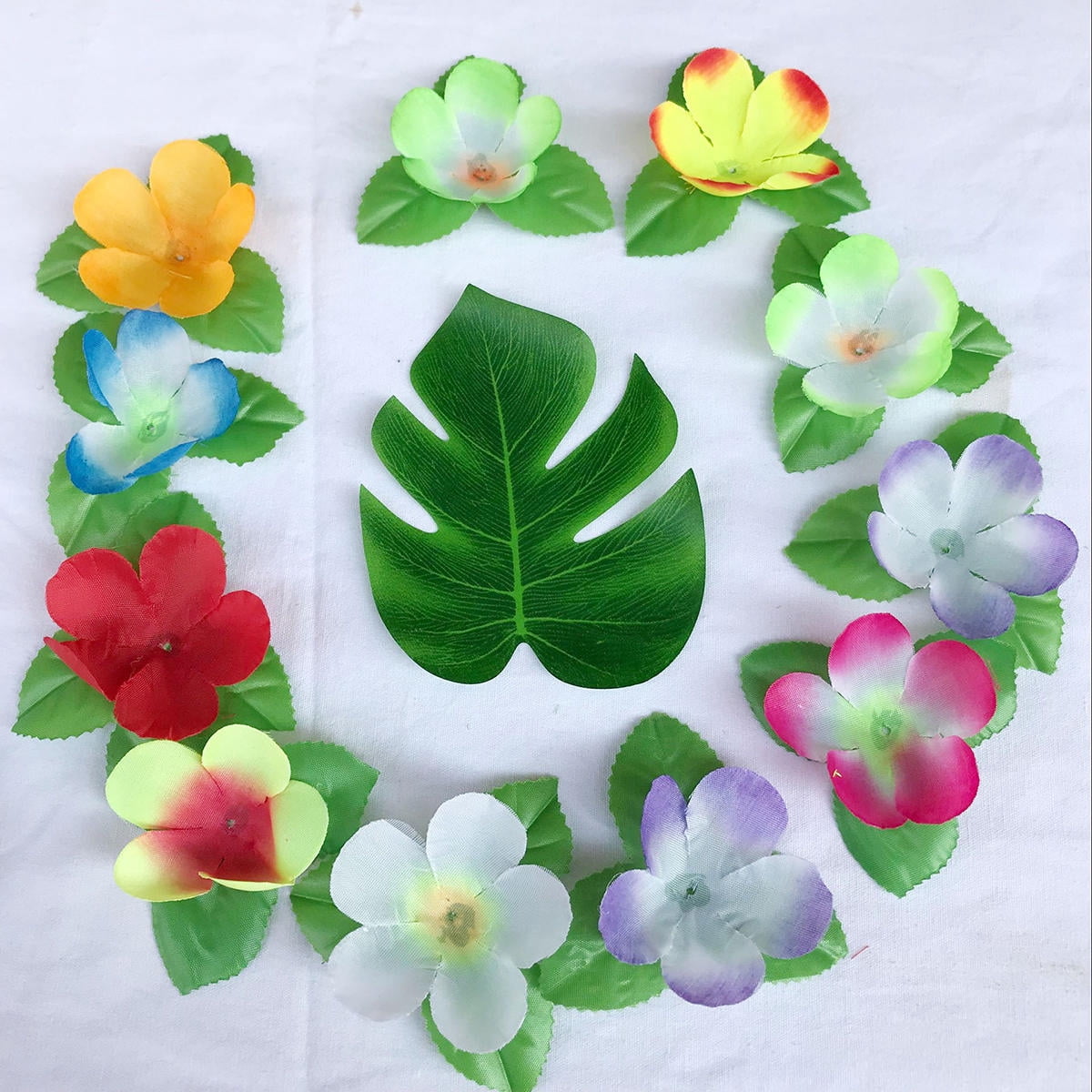 HONITANO Tropical Island Atmosphere Turtle Leaf and Hibiscus Flower Set ...