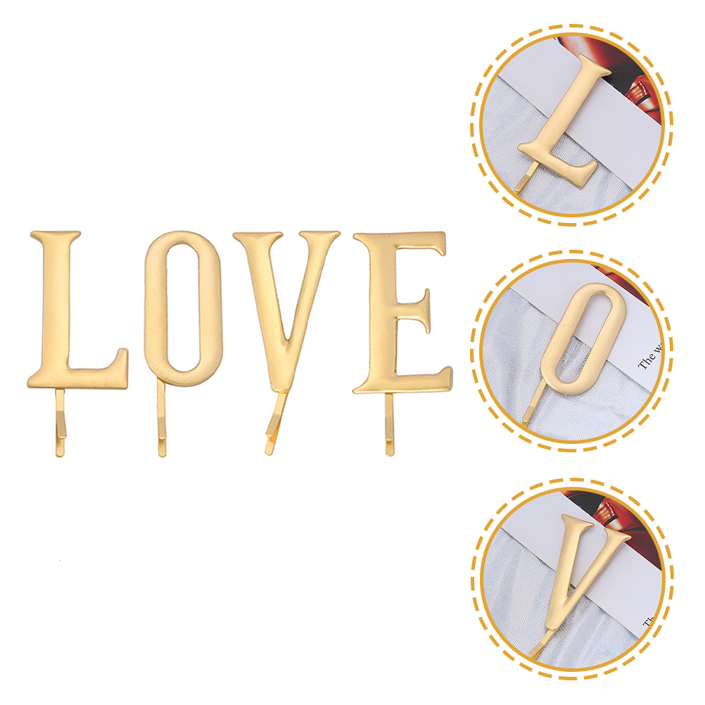 HONITANO Women Hair Barrettes 1 Set Golden Letter Shape for Styling and ...