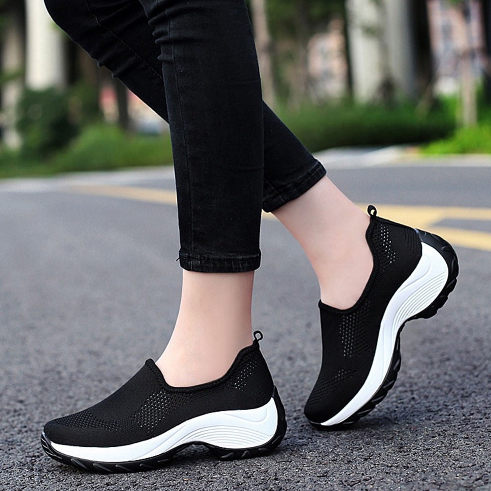 HONMEET Mens Wearbreeze Shoes Weave Shoes Fly Weaving 1 Pair Black ...