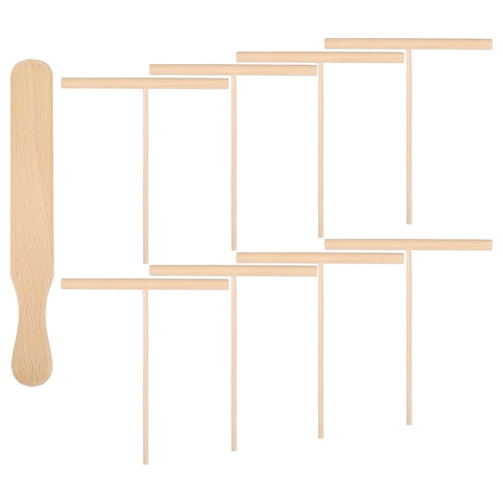 HONMEET 9-Piece Crepe Spreader and Wooden Spatula Set with T-Shaped ...