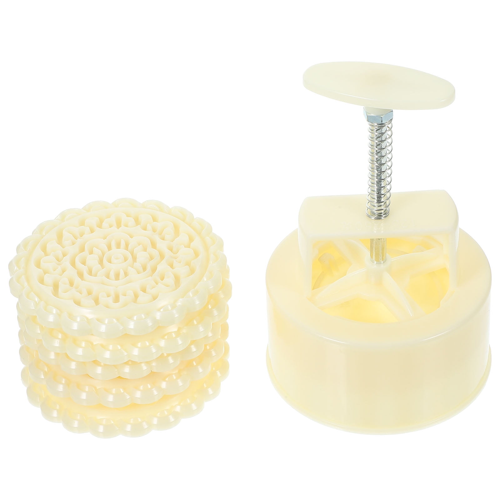 HONMEET Mold For Moon Cake Beige Plastic 1 Set 3.9x3.9x0.2in - Walmart.com