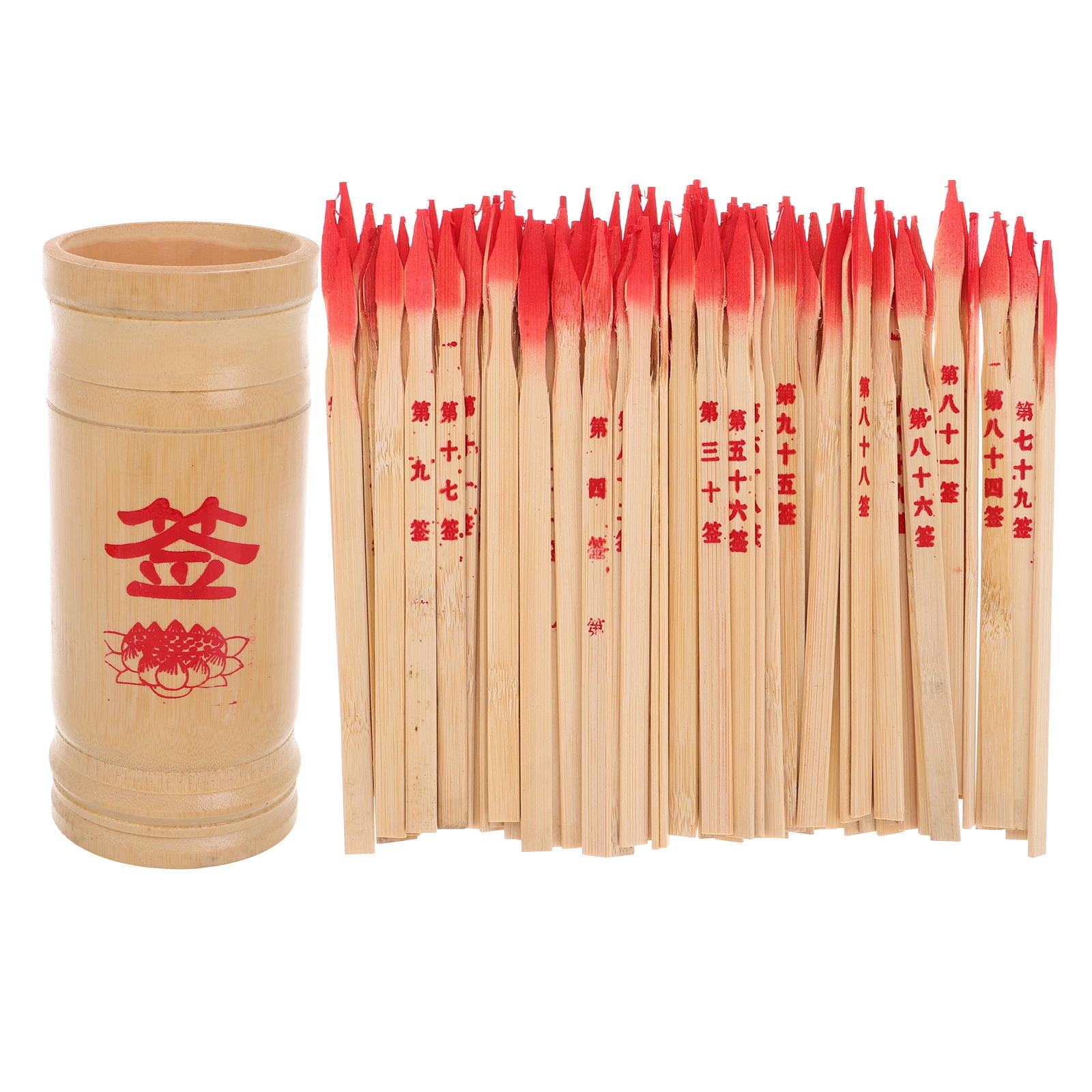 HONMEET Traditional Chinese Divination Bamboo Bucket Beige for Cultural ...