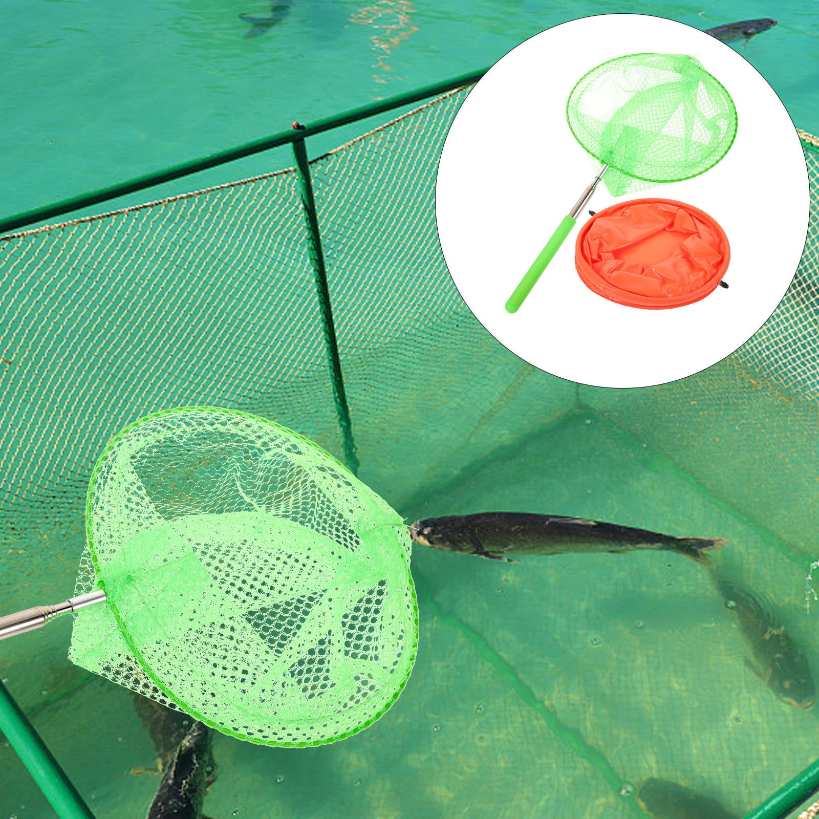 HONMEET Folding Fishing Nets Foldable Bucket Orange 1 Set - Walmart.com