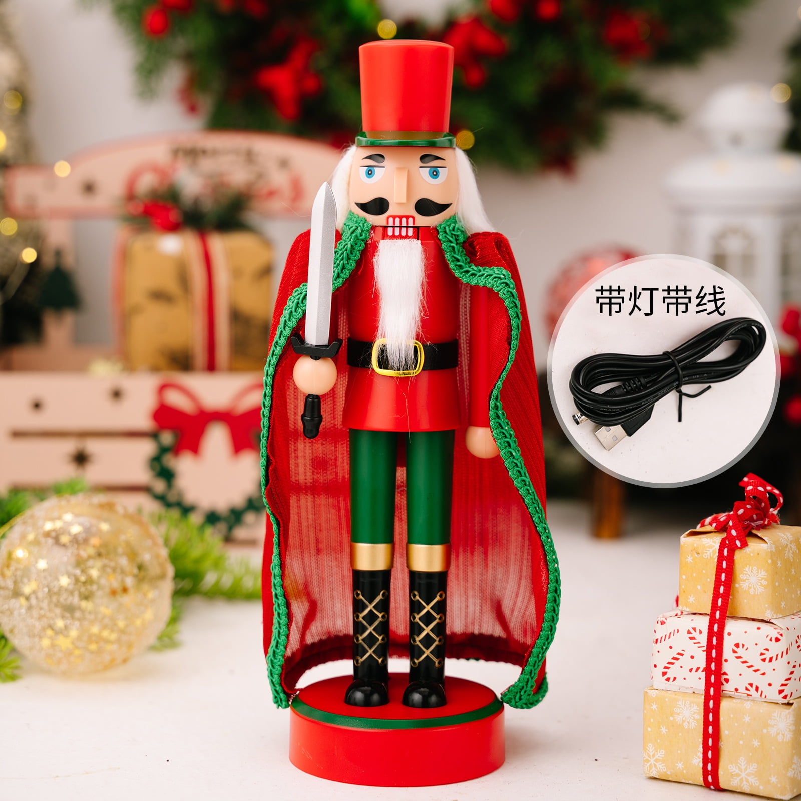 HONMEET 1Set Lighted Nutcracker Figurine Multi Color Christmas Table ...