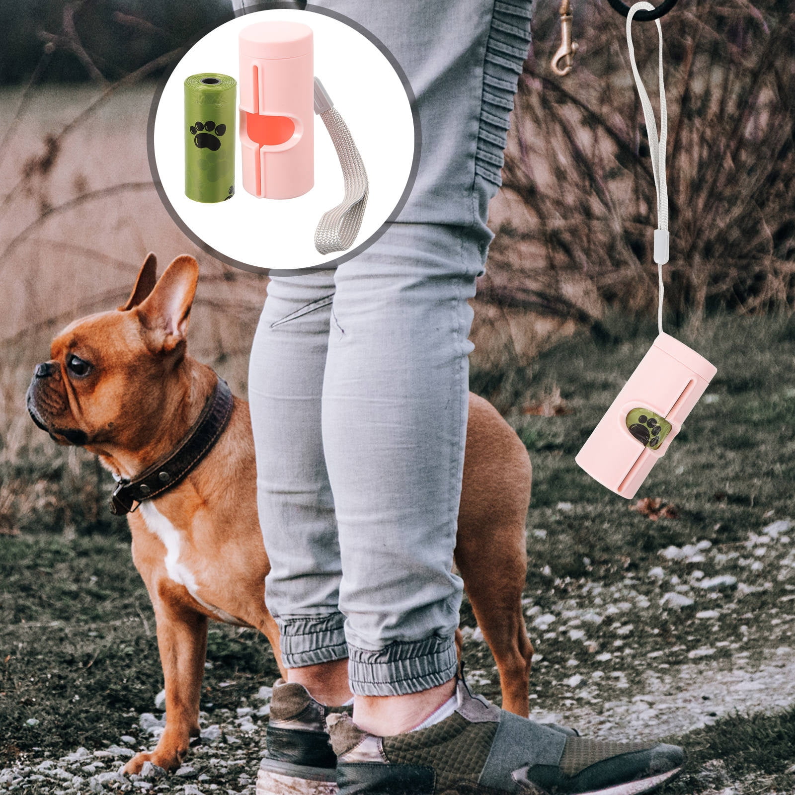 HONMEET Dog Poop Bag Dispenser Pink 1 Set 2.95x1.46in - Walmart.com