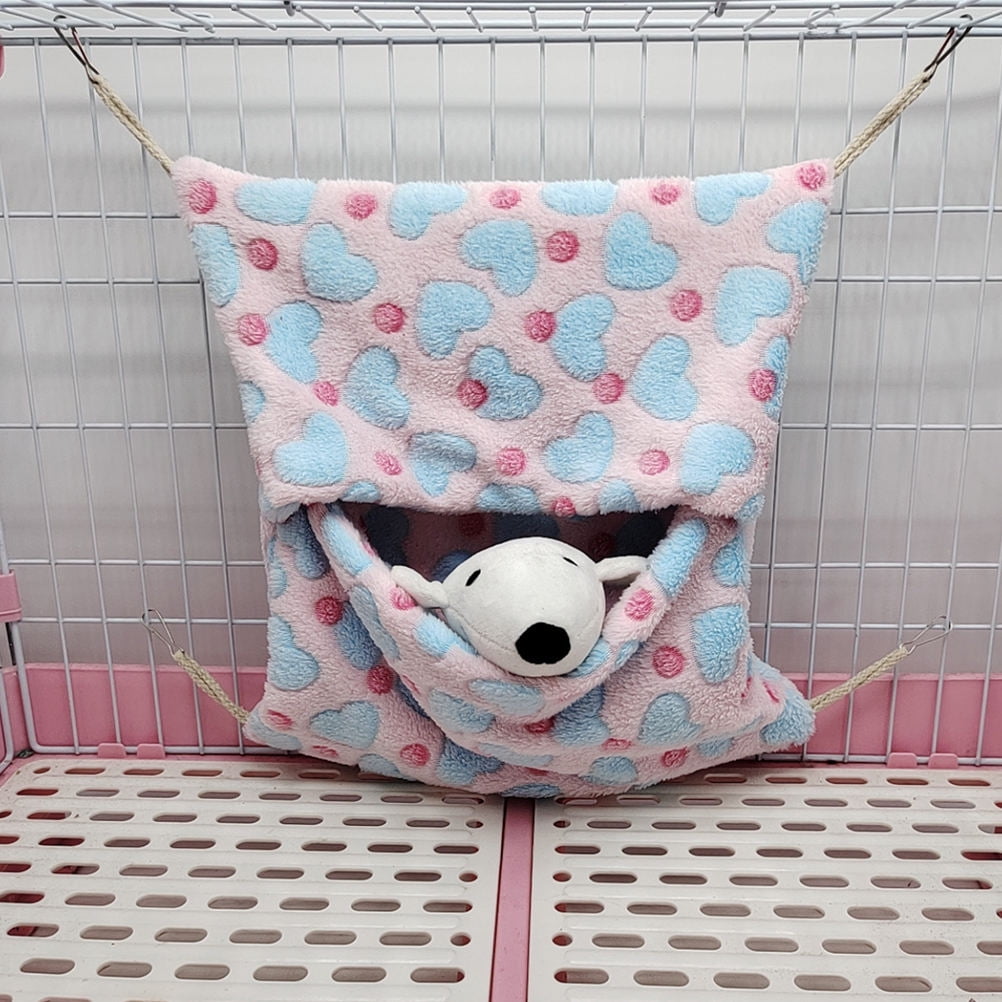 HONMEET 1 Set Pink Plush Envelope Shape Hammock for Hamsters Ferrets ...