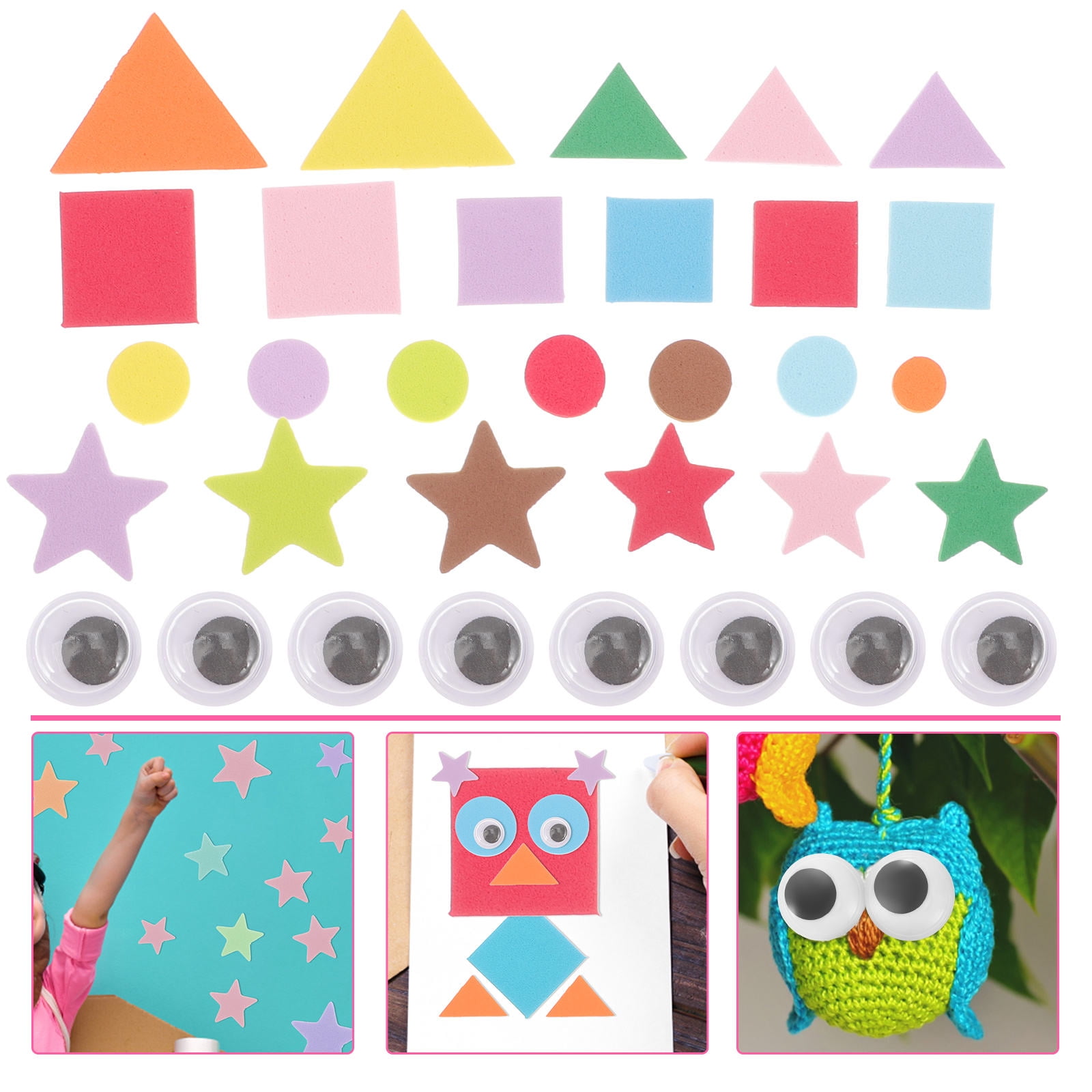 HONMEET 1Set Foam Geometric Pattern Stickers Self Adhesive for Home ...