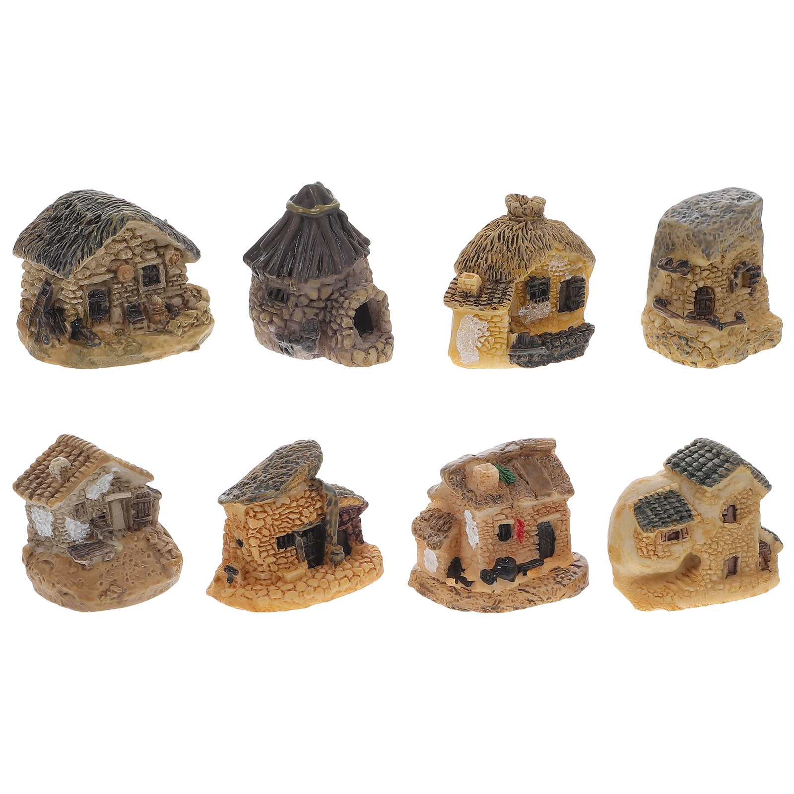 HONMEET Tiny Resin Figurine Decorations Classic Design re Mini Houses ...