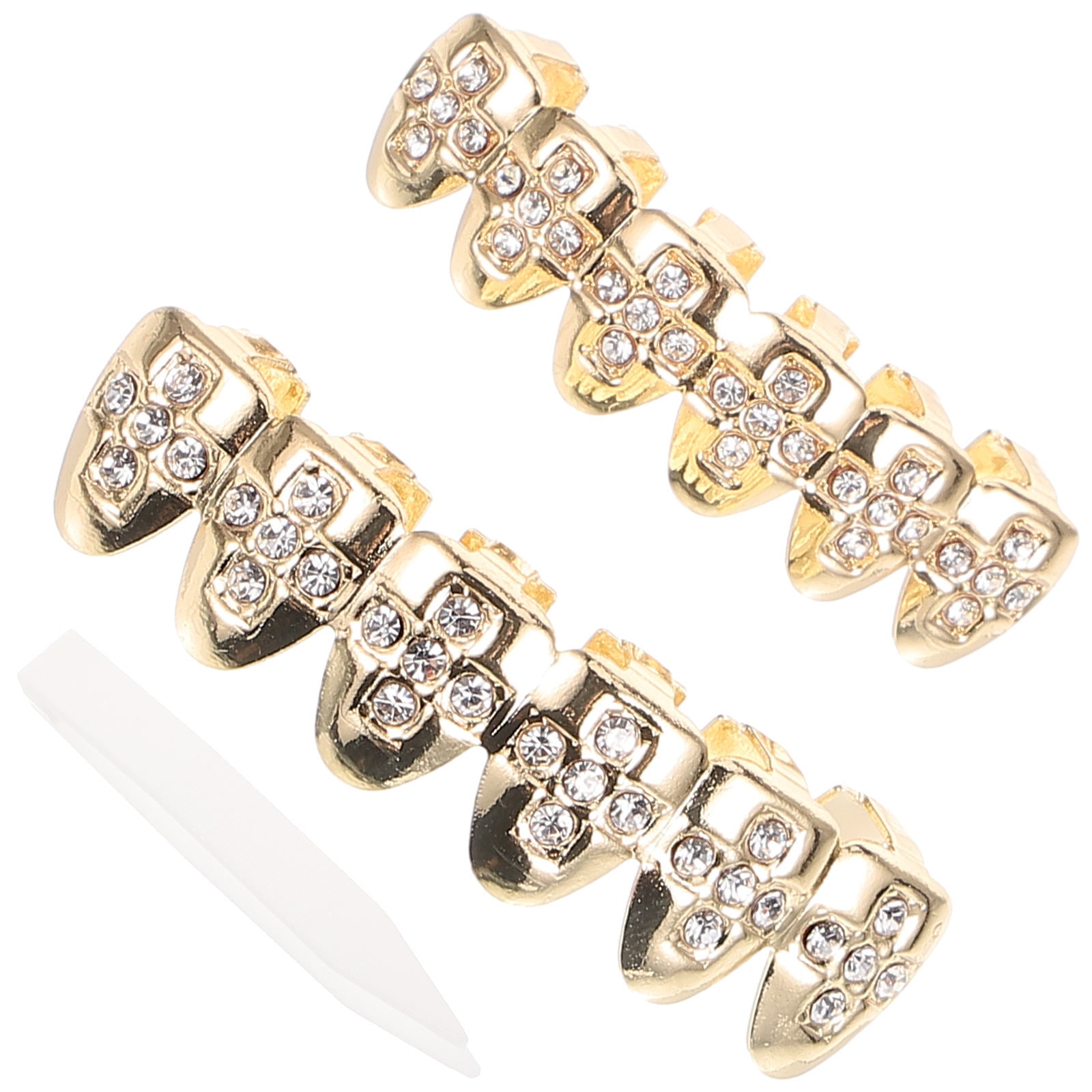 HONMEET 1 Set Tooth Caps Golden Copper and Crystal Material for ...
