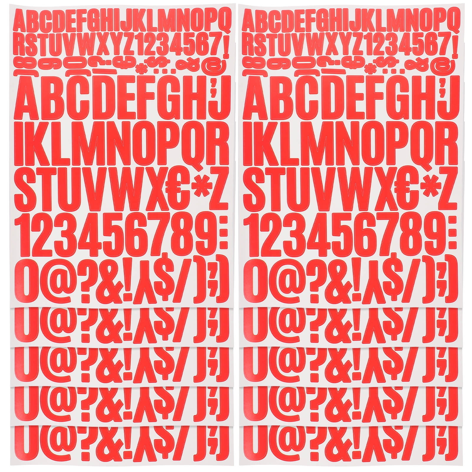 HONMEET Red Vinyl DIY Alphabet Stickers Self-Adhesive for House Decor ...