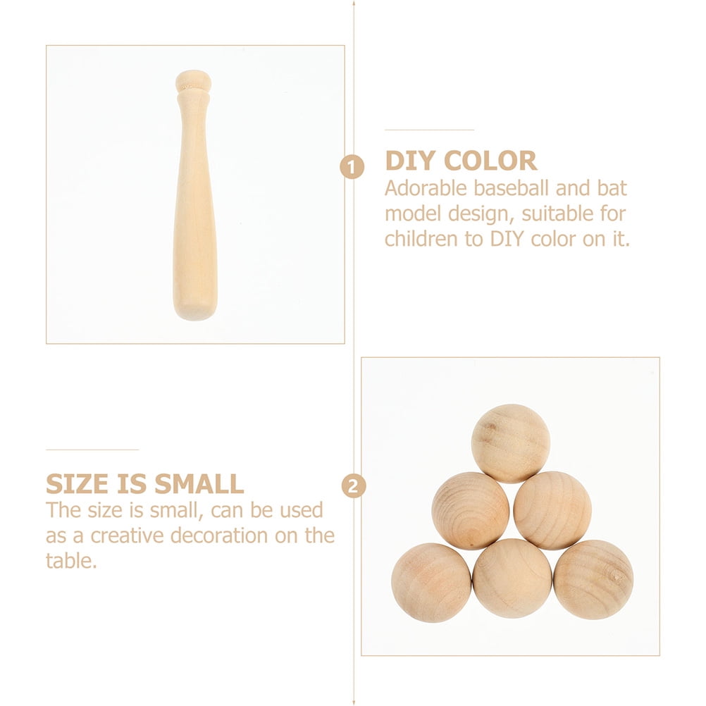 HONMEET 10 Wooden Mini Baseball Bats Craft Kit for Home Party ...