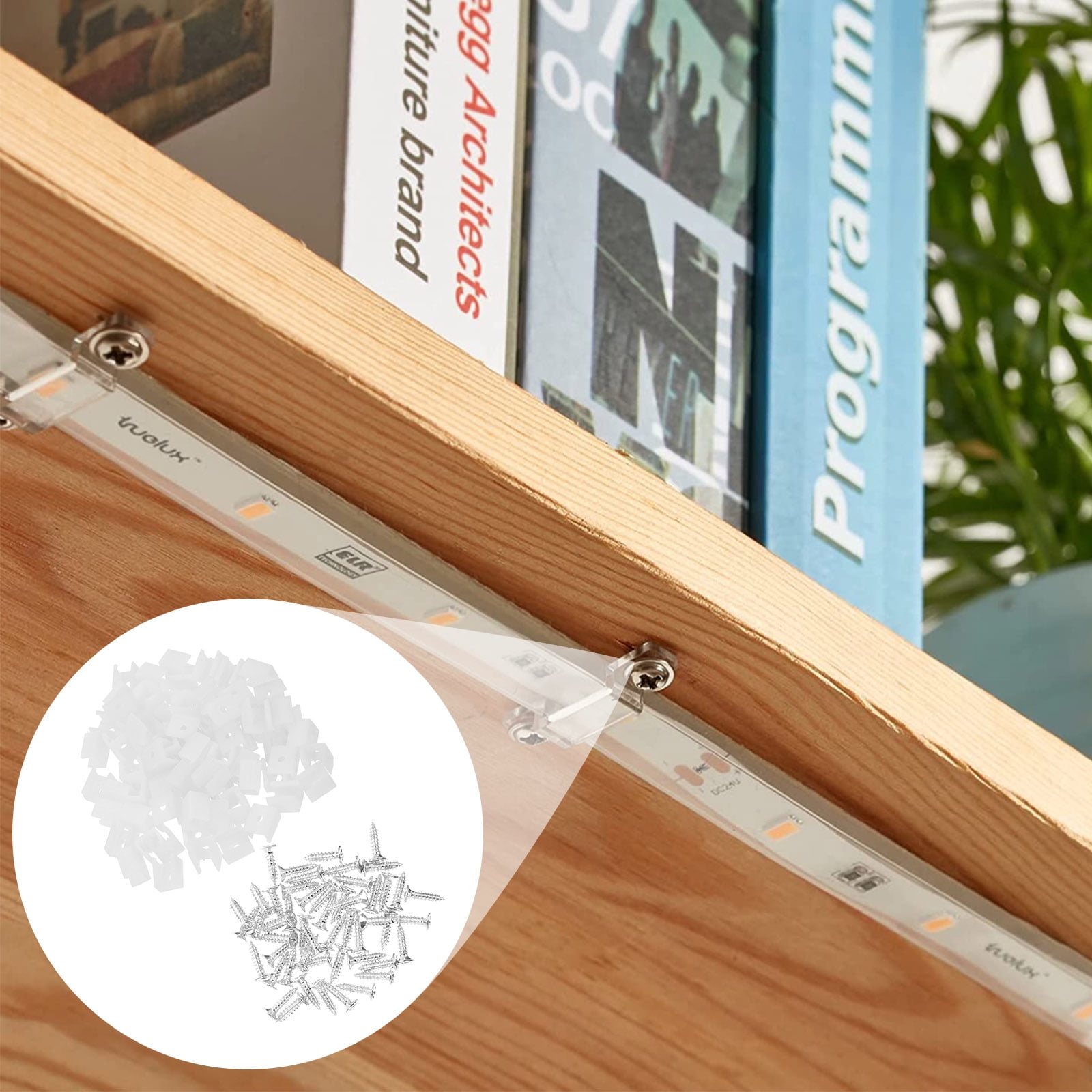 HONMEET 100 Pcs Led Strips Plastic Clip for Fixing and Mounting Led ...