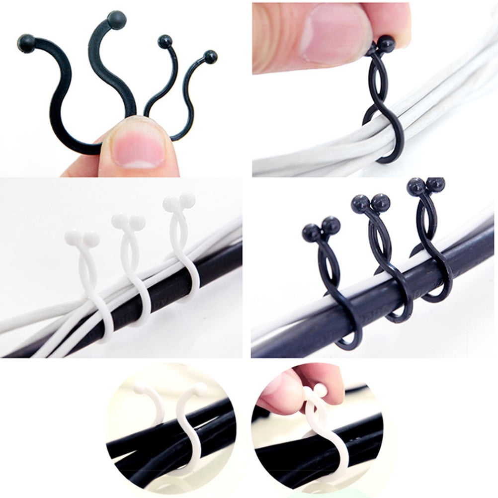 HONMEET 100-Pack Data Cable Clips Wire Organizers Assorted Colors for ...