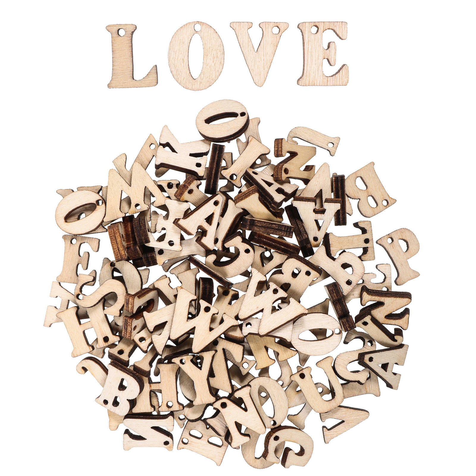 HONMEET 100Pcs Crafting Wood Letters Square Wood Chips for Kindergarten ...