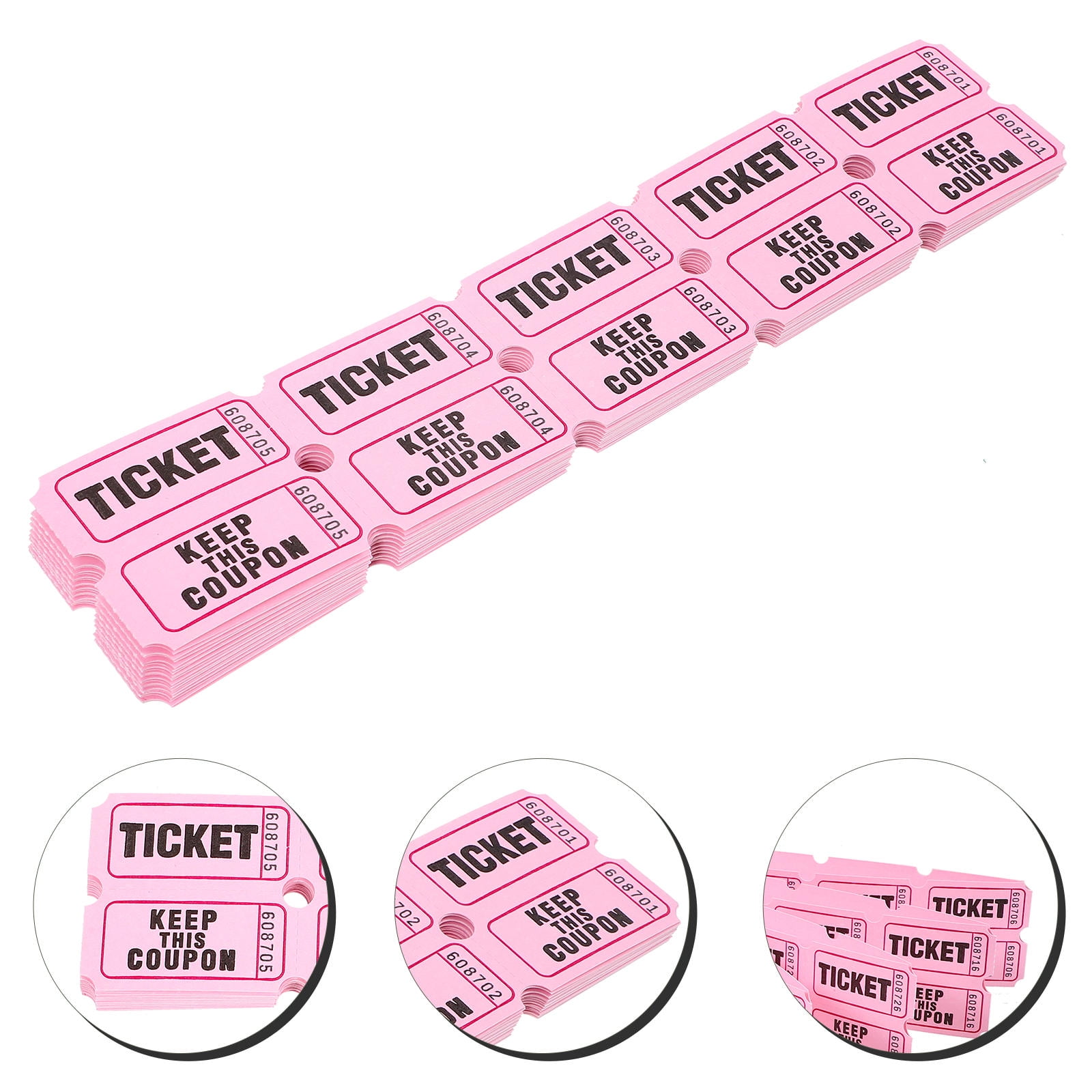 HONMEET 100Pcs Raffle Tickets Paper Pink for Raffles - Walmart.com