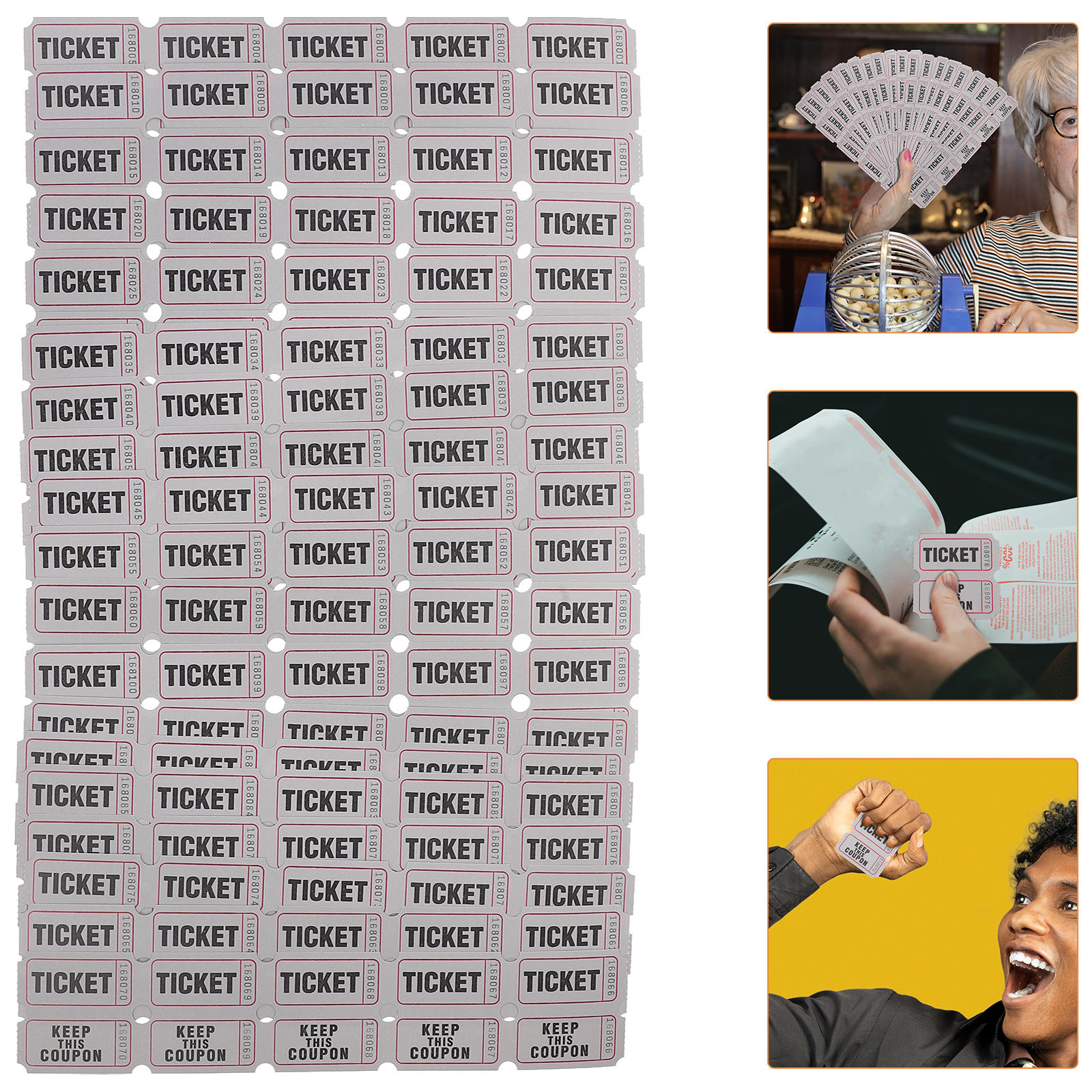 HONMEET 100Pcs Raffles Tickets Grey Paper for Company Gatherings and ...