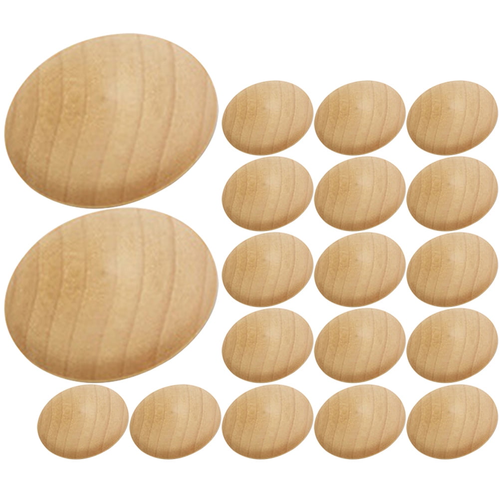 HONMEET 100Pcs Khaki Wood Plugs Furniture Hole Covers 1.2x1x1in Screw ...