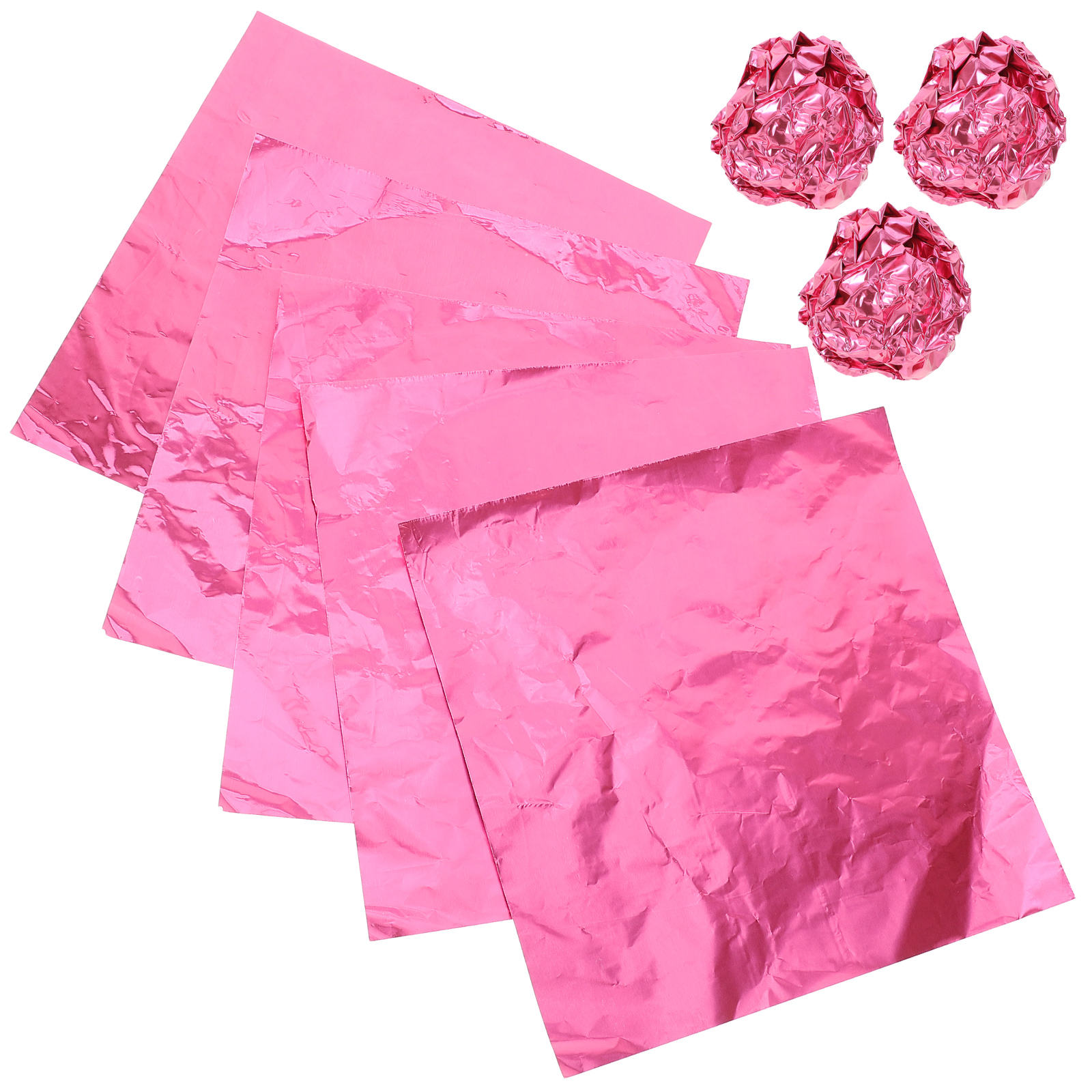 HONMEET 100Set Chocolate Wrappers in Pink Aluminum Foil for Various ...