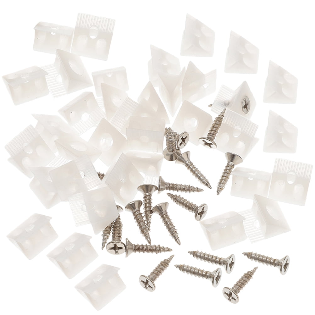 HONMEET 106Pcs White Drawer Bottom Brackets for Cabinet Bottom Support ...