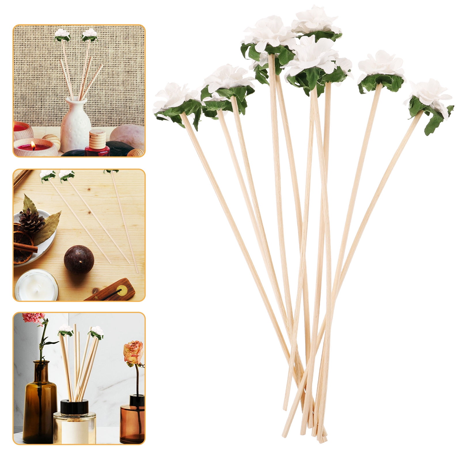 HONMEET 10pcs Aroma Flower Stick Handcrafted Diffuser Rods for Living ...