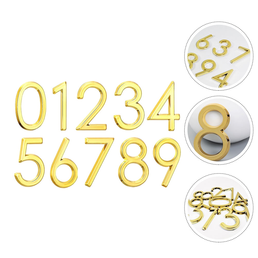 HONMEET 10Pcs Golden House Number Sticker Self-Adhesive for Home and ...