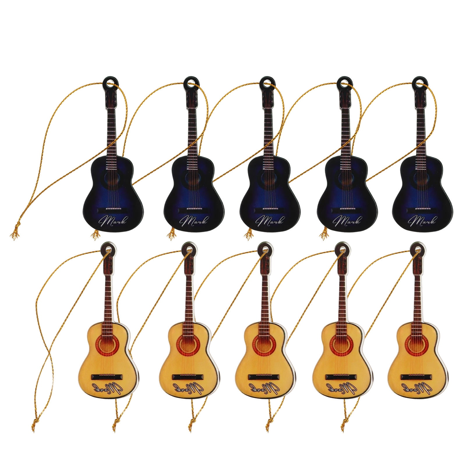 HONMEET 10-Pack Mini Guitar Models for Hanging Decorations, Assorted ...