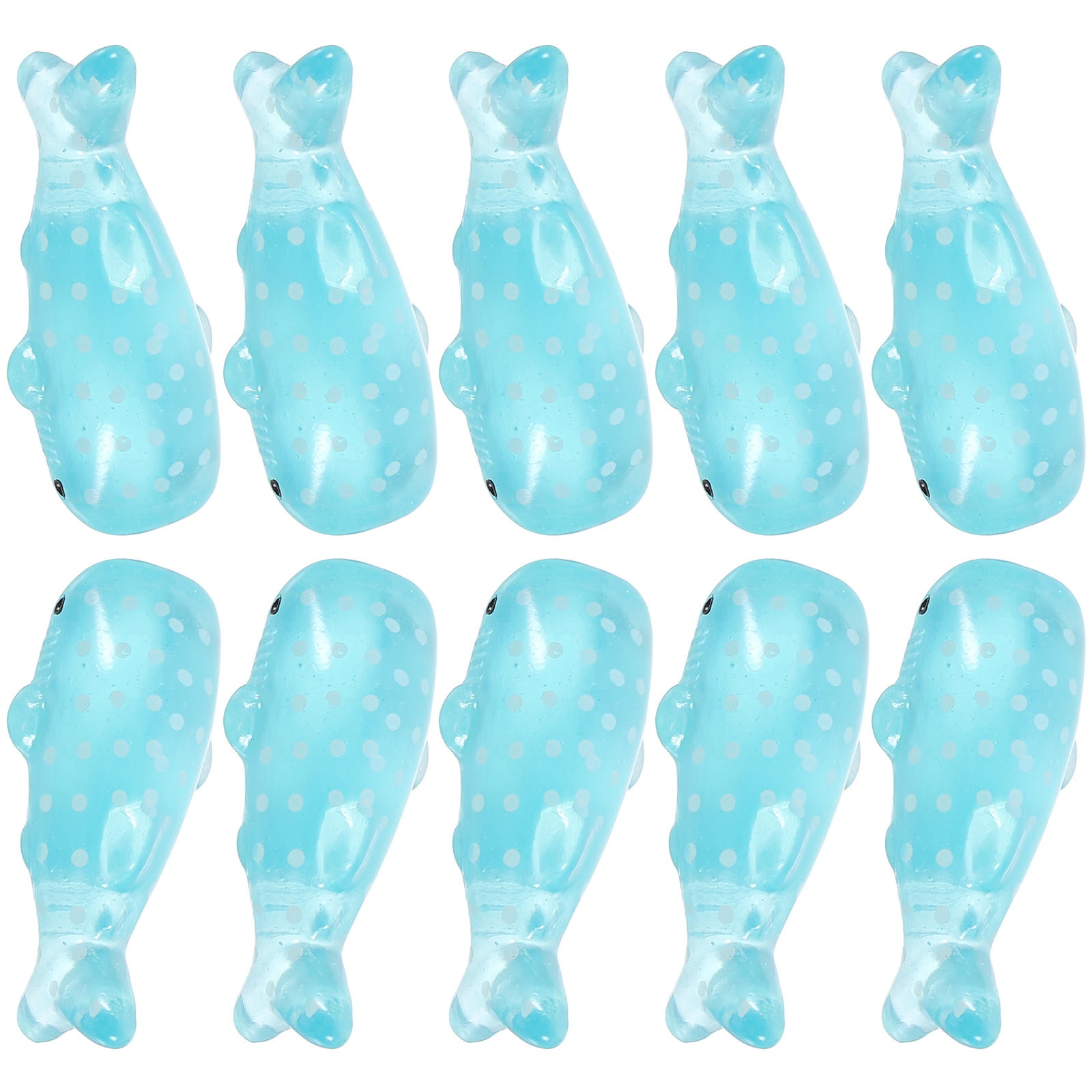 HONMEET 10Pcs Miniature Ocean Animals Figurines Sky-Blue Resin Whale ...