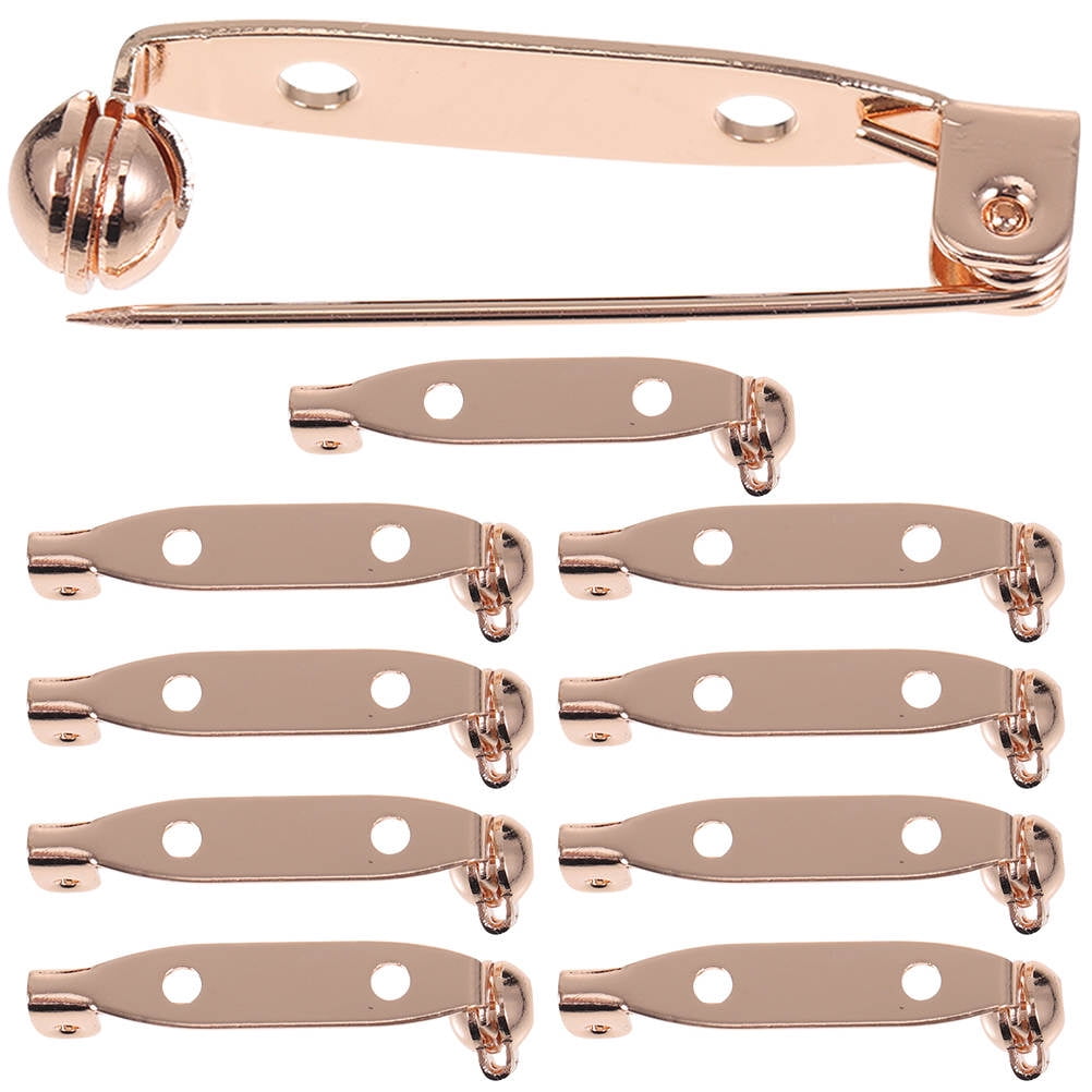 HONMEET 10Pcs Pin Backs for Jewelry Making Copper Flat Back with Safety ...