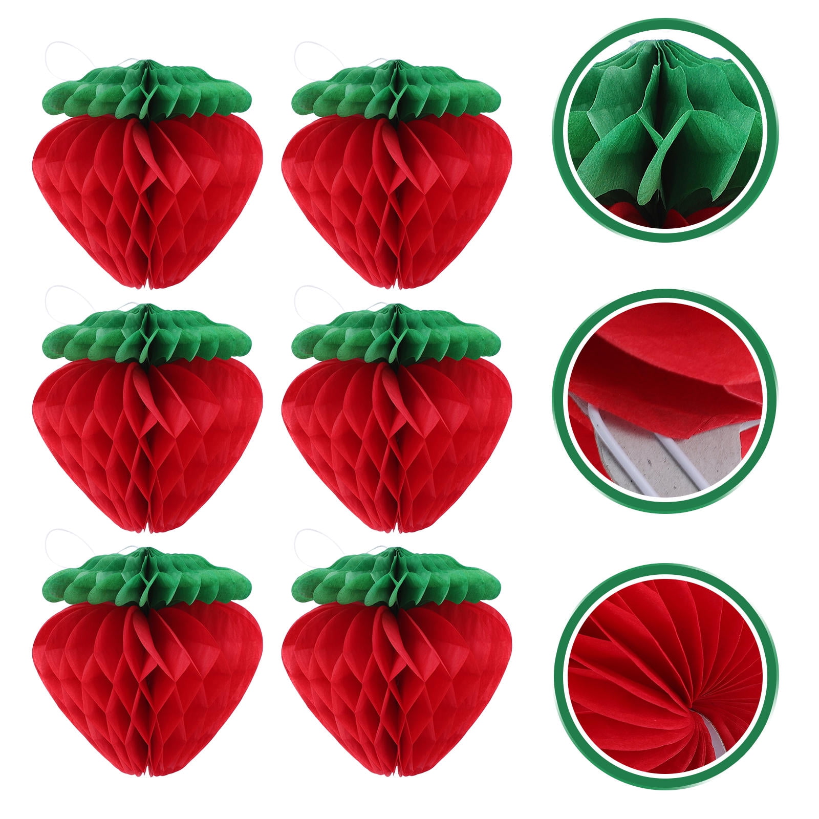 HONMEET 10Pcs Red Craft Paper Honeycomb Decor for Holiday Party 6x6x6in ...